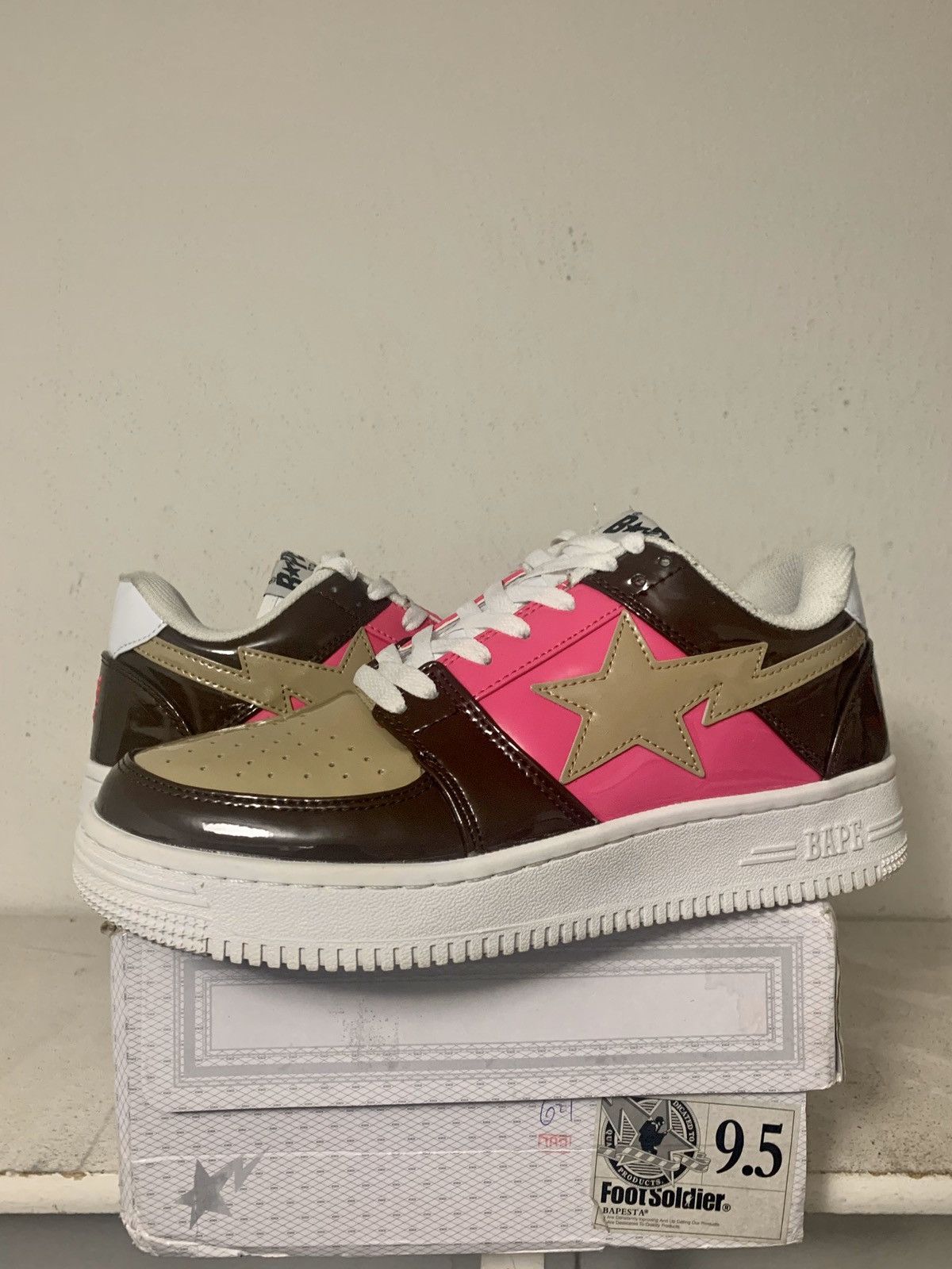 Bape A Bathing Ape Bape Bapesta Pink Brown Beige | Grailed