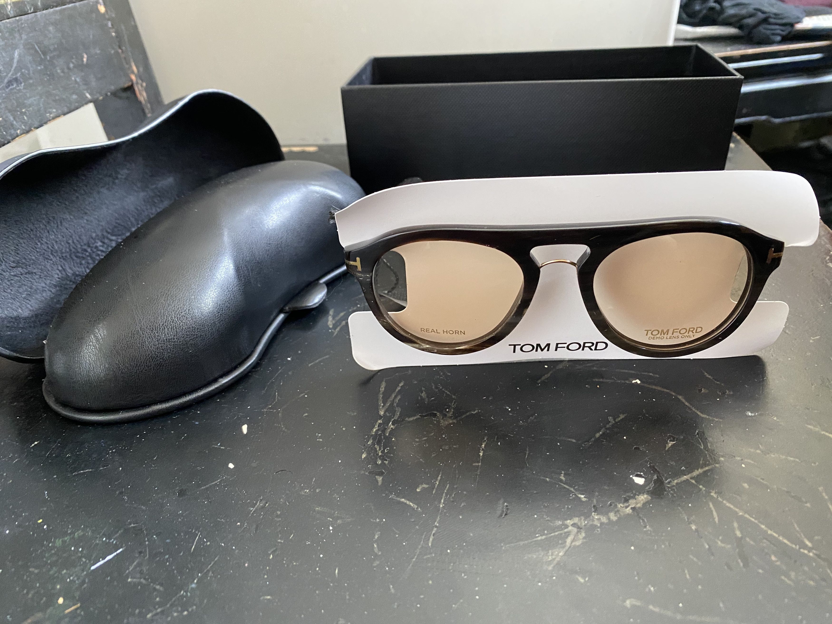 Tom Ford tom N.3 64E Private Collection Real Horn Aviator Sunglasses ...