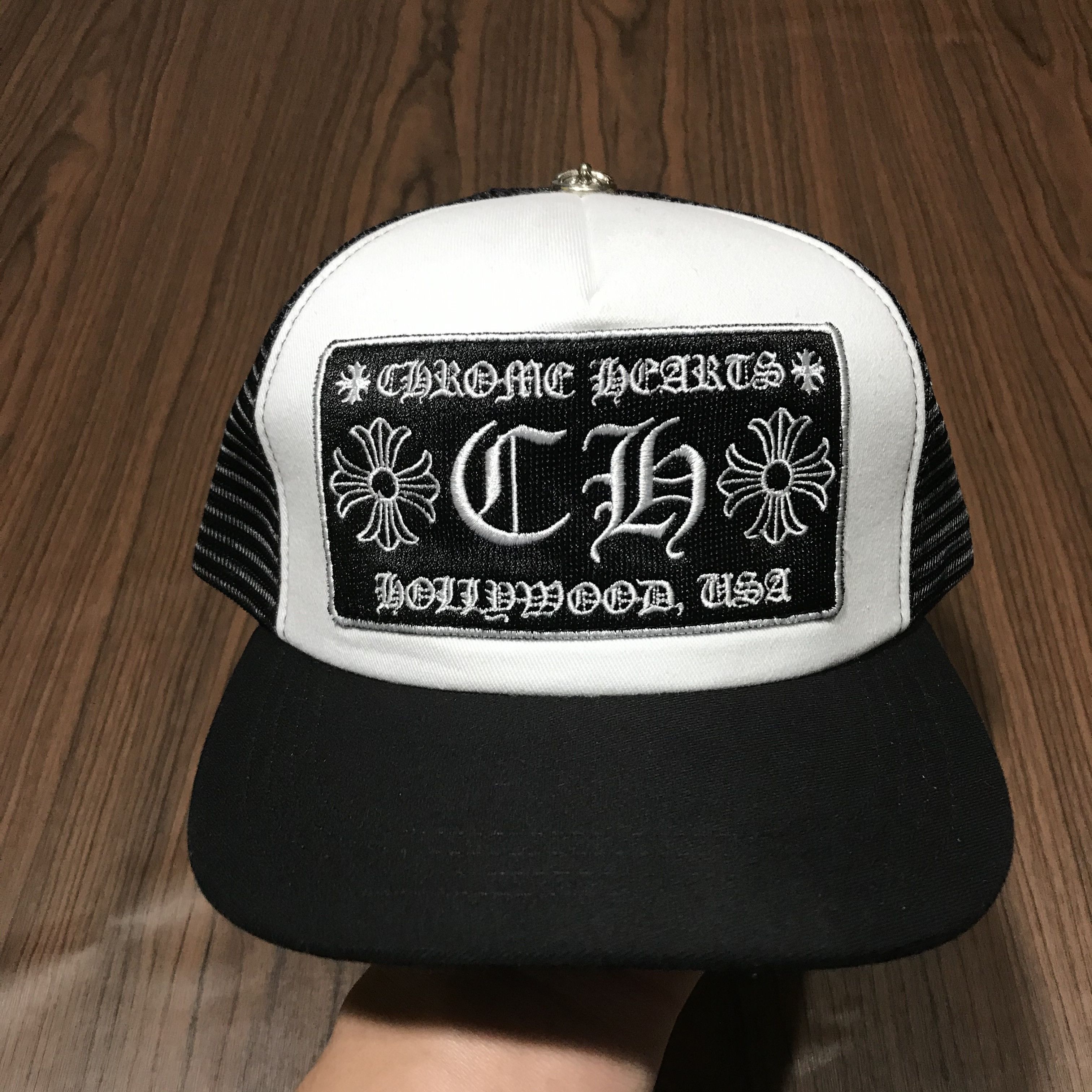 Chrome Hearts Chrome hearts trucker hat black and white rare | Grailed
