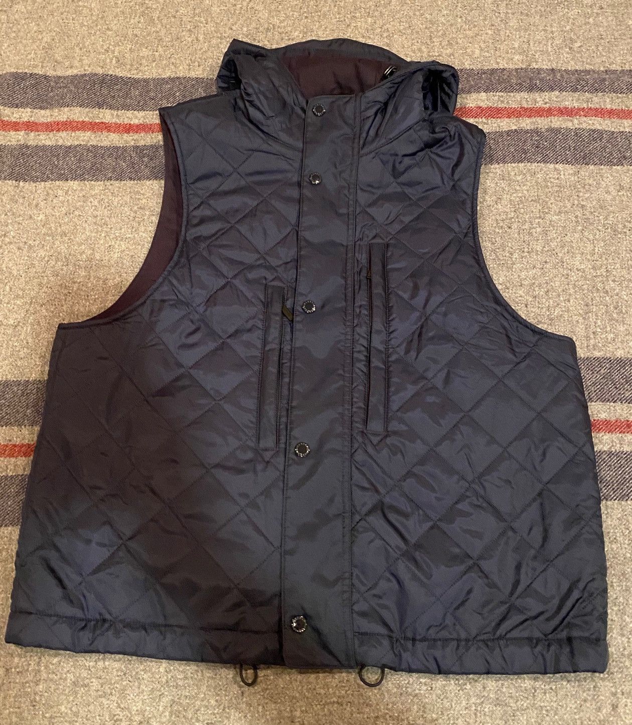 Engineered Garments Engineered Garments x Barbour Field Vest Navy M ...
