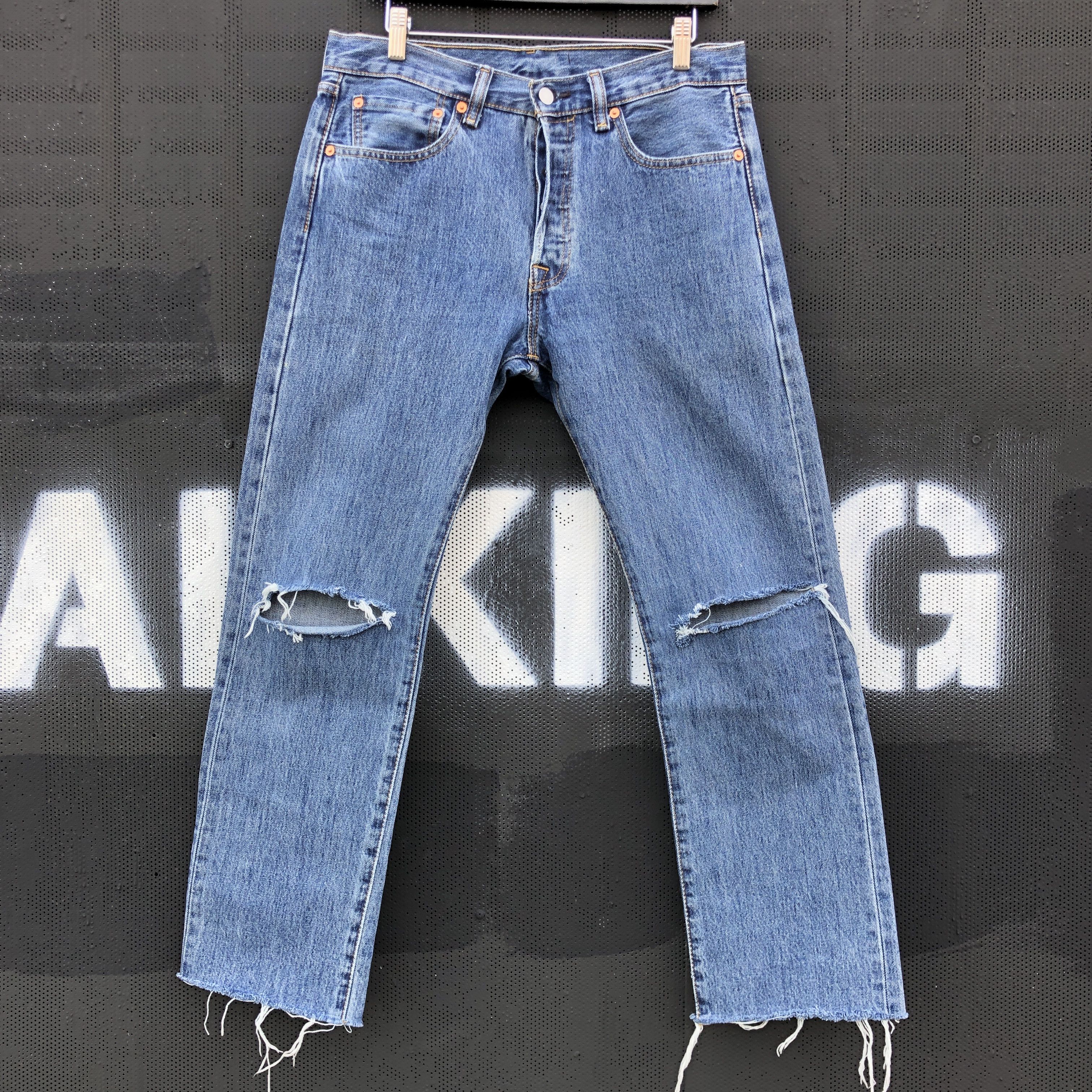 Levi's × Levi's Vintage Clothing × Vintage 501 Cropped 90s Ripped Jeans ...