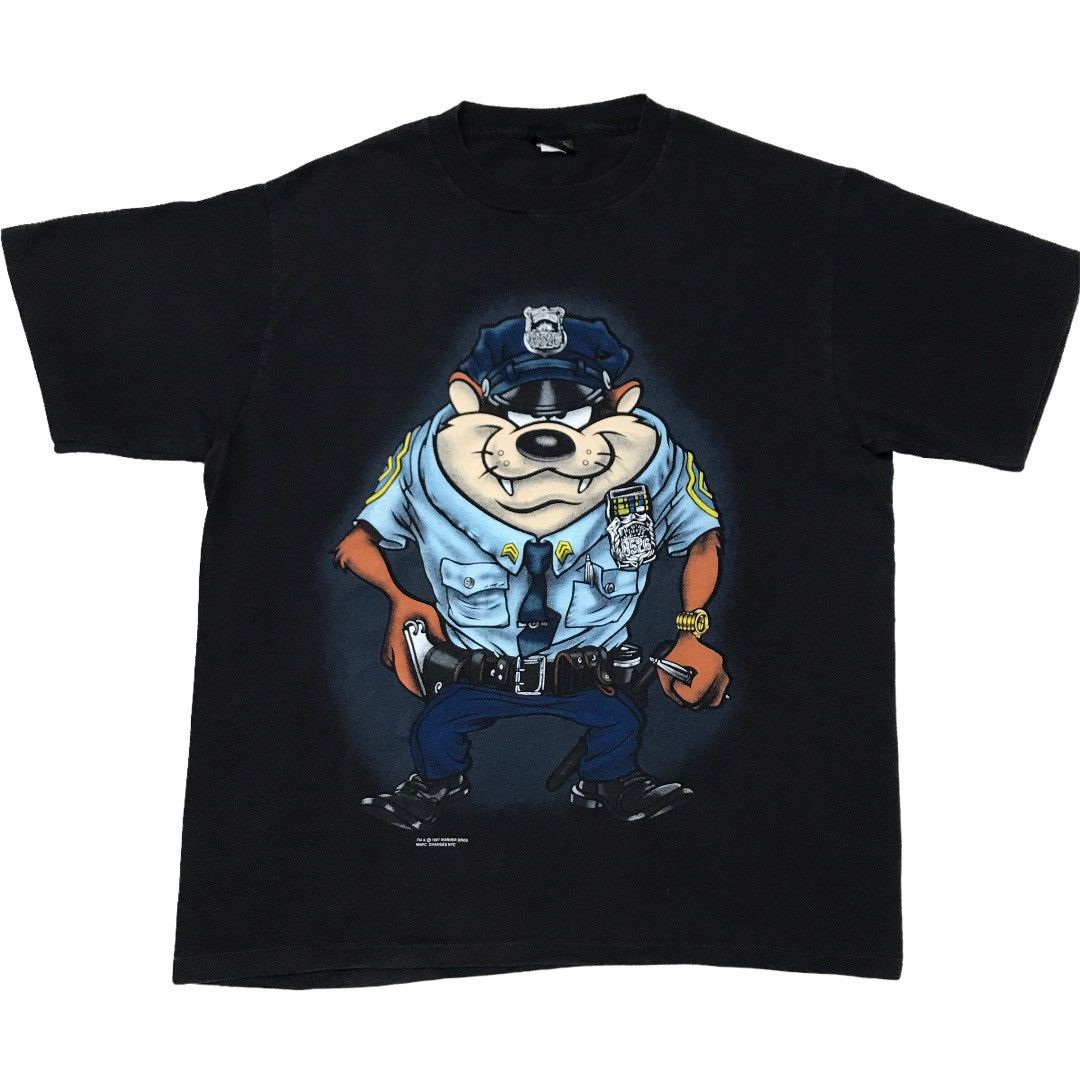 Warner Bros Vtg 1997 Taz Looney Tunes Shirt XL Police 90’s Warner Bros ...
