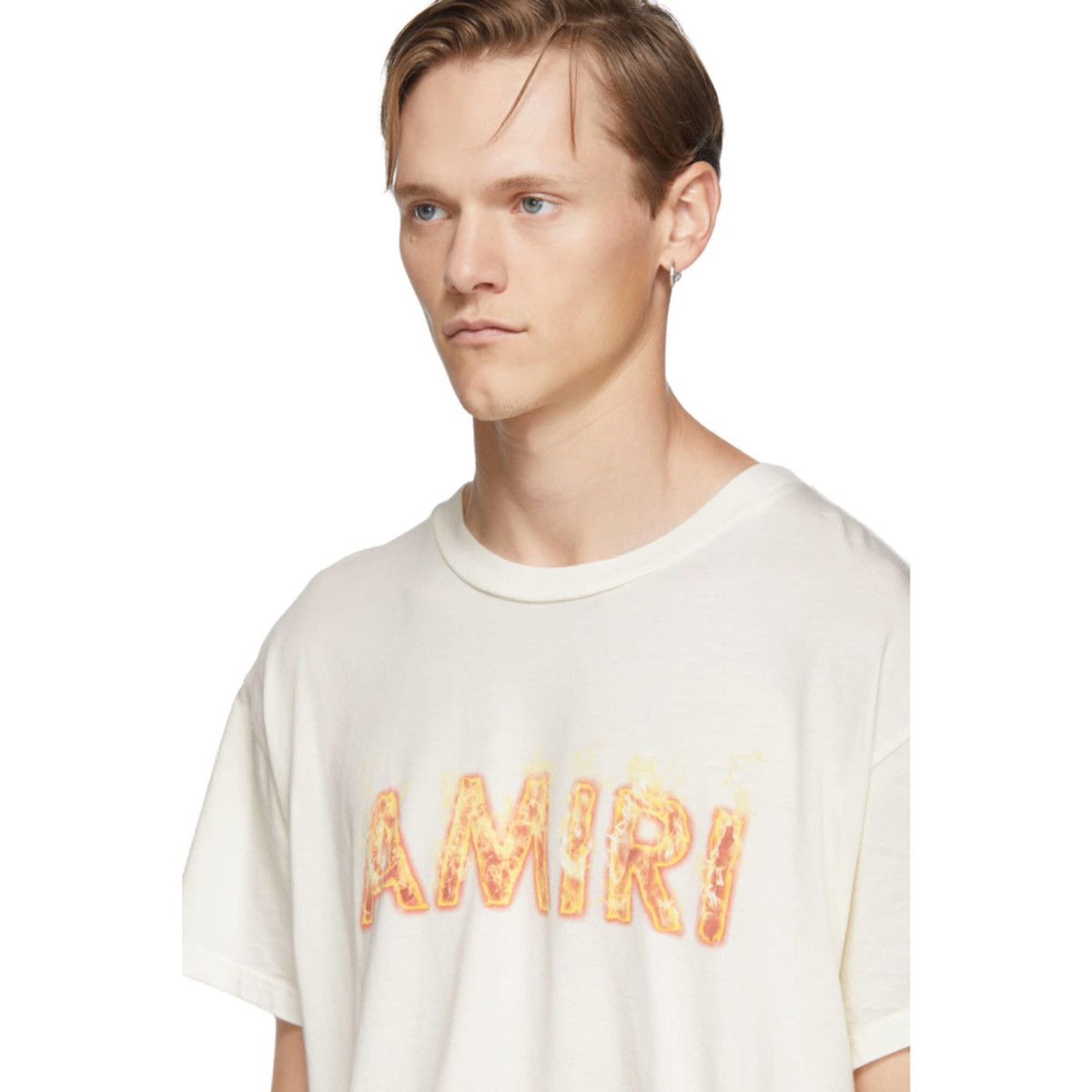 Amiri Small mike amiri off white flame T-shirt | Grailed