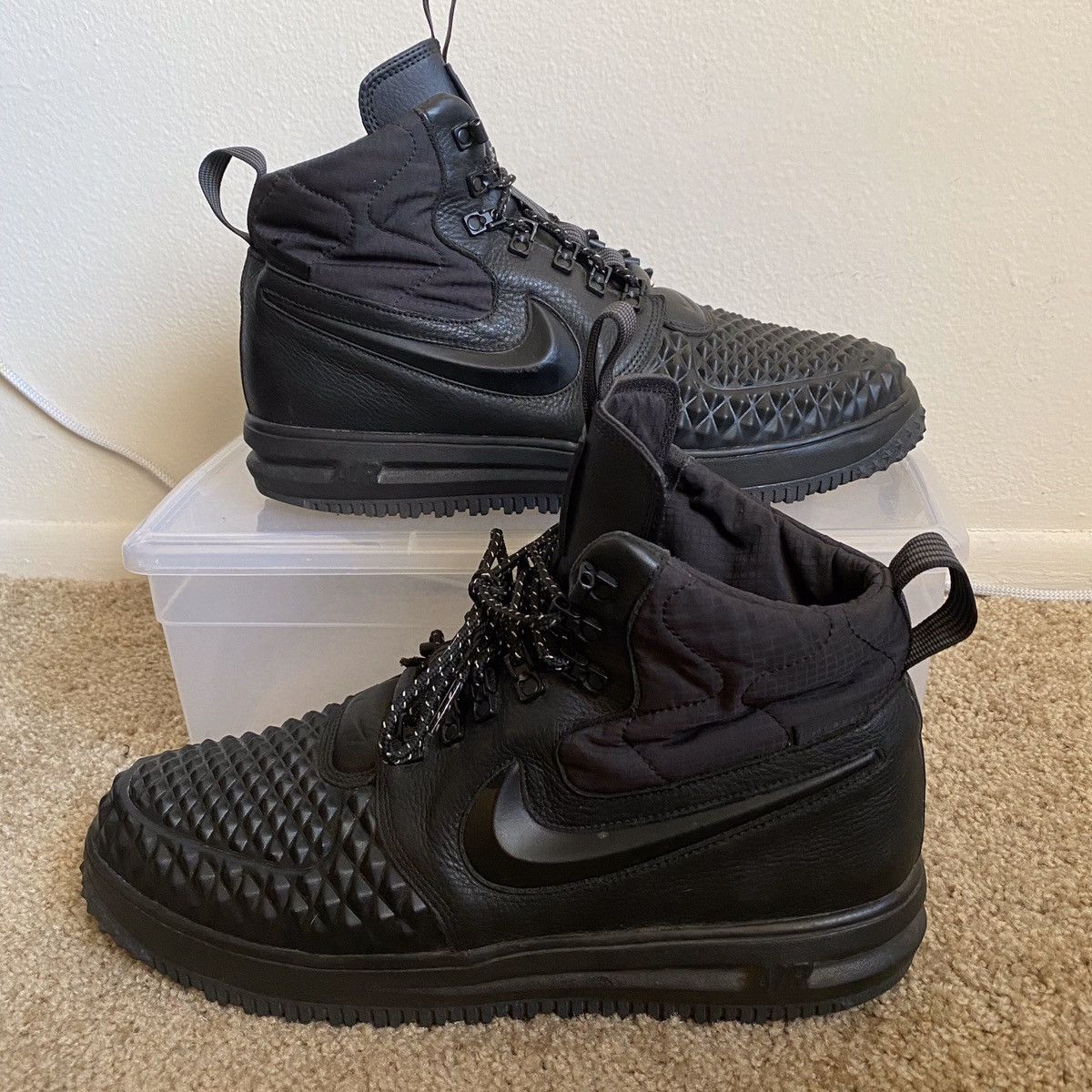 Nike Lunar air force 1 duck boot black 2017 | Grailed