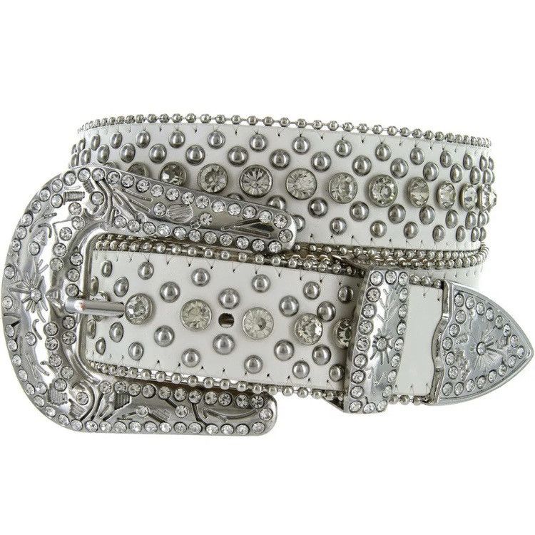 Designer BB SIMON STYLE OG WHITE RHINESTONE BELT ALL SIZES AVAILABLE ...