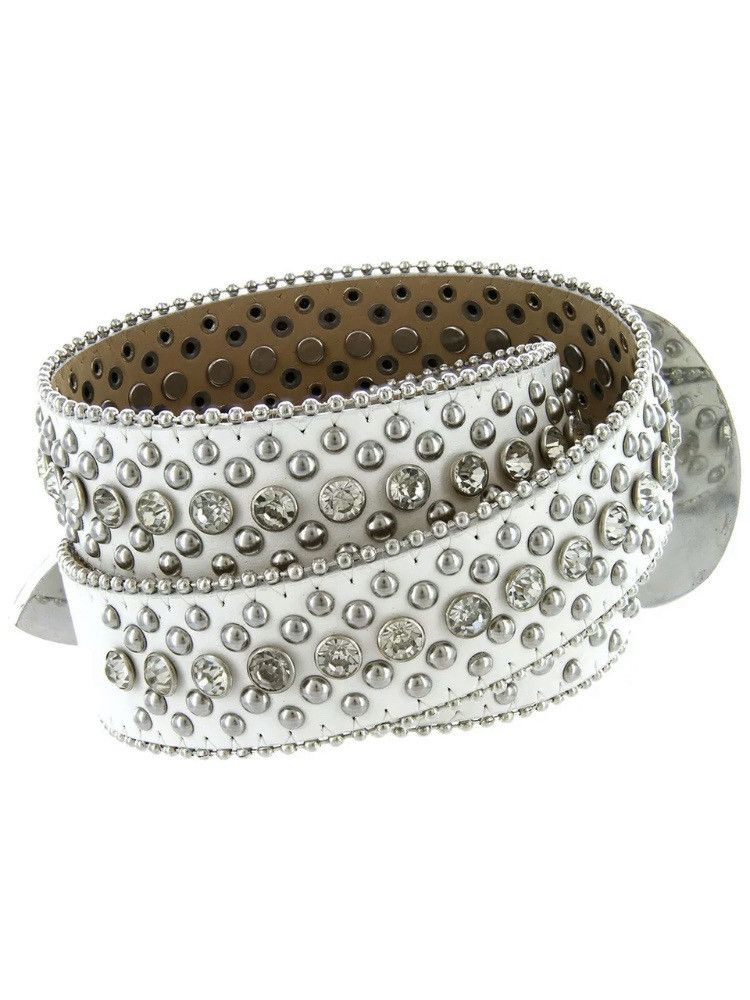 Designer BB SIMON STYLE OG WHITE RHINESTONE BELT ALL SIZES AVAILABLE ...