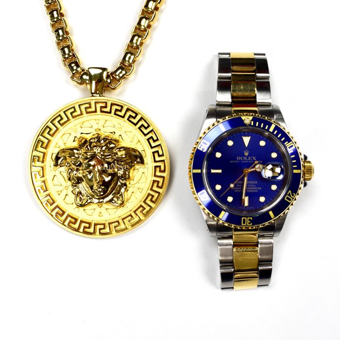 Versace Iconic Large Gold Medusa Logo Chain Necklace DS | Grailed