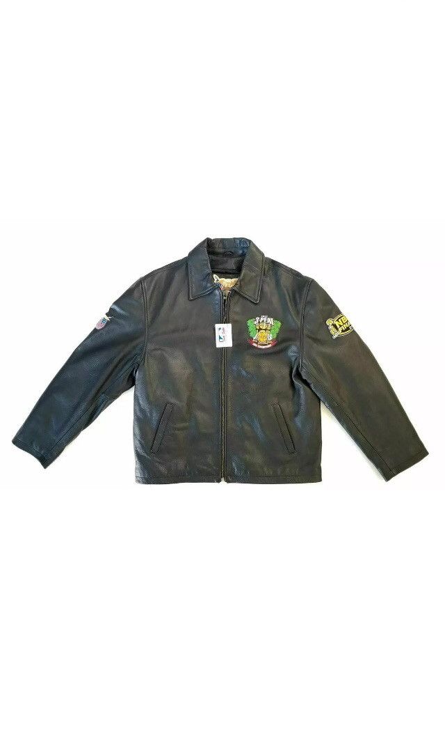 Jeff Hamilton LA Lakers 2002 NBA Finals 3-Peat Black Leather Jacket | Grailed