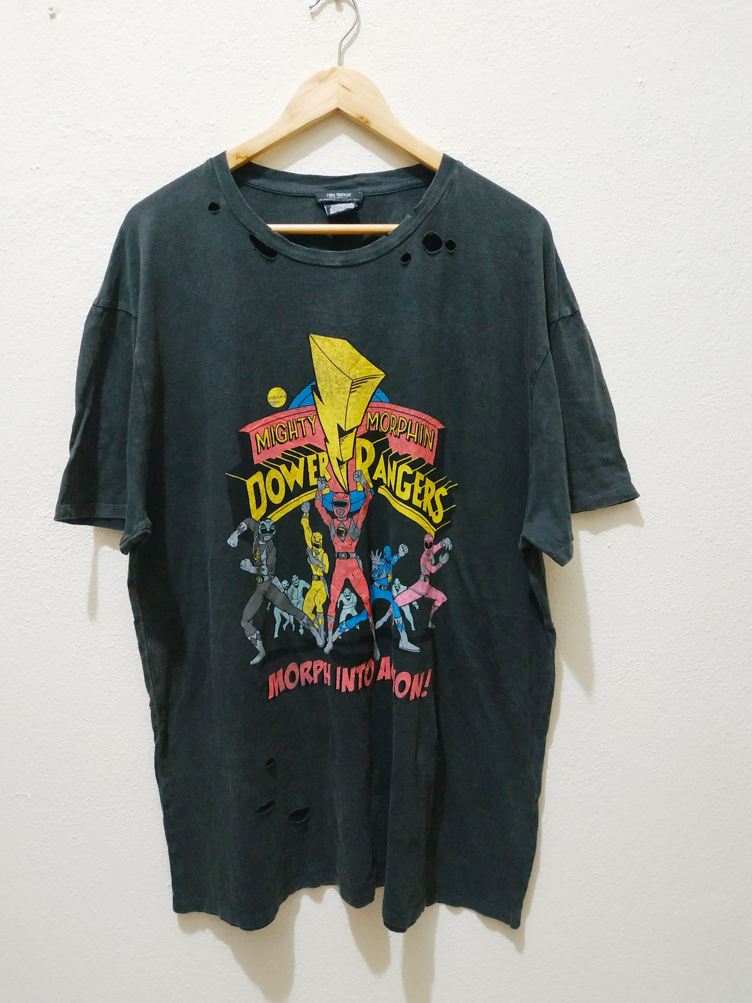 Zara Zara X Power Rangers Ripped Tshirt | Grailed