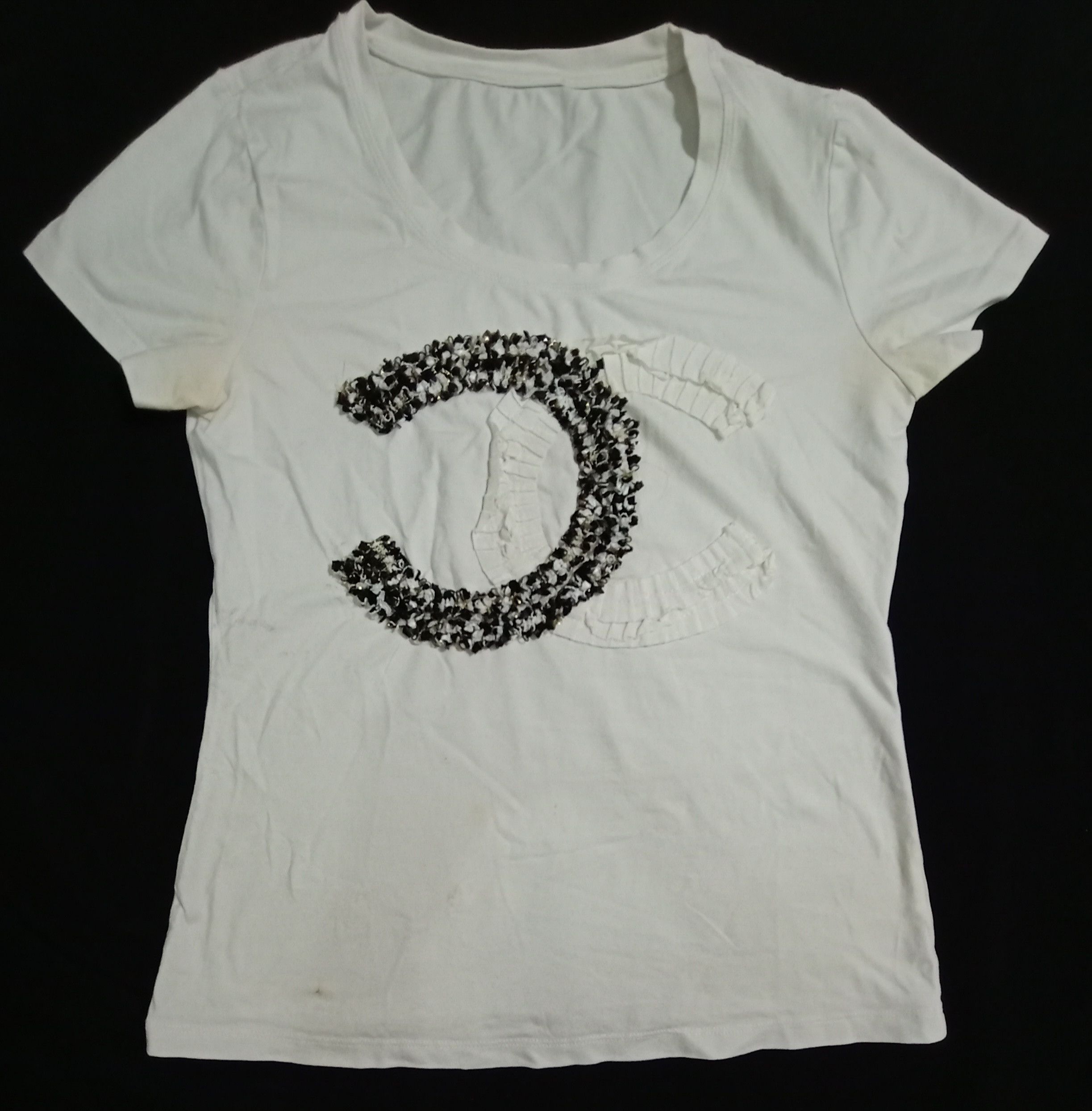 Vintage Chanel Designed Big Embroidery Chanel Logo On Front Shirt | Grailed