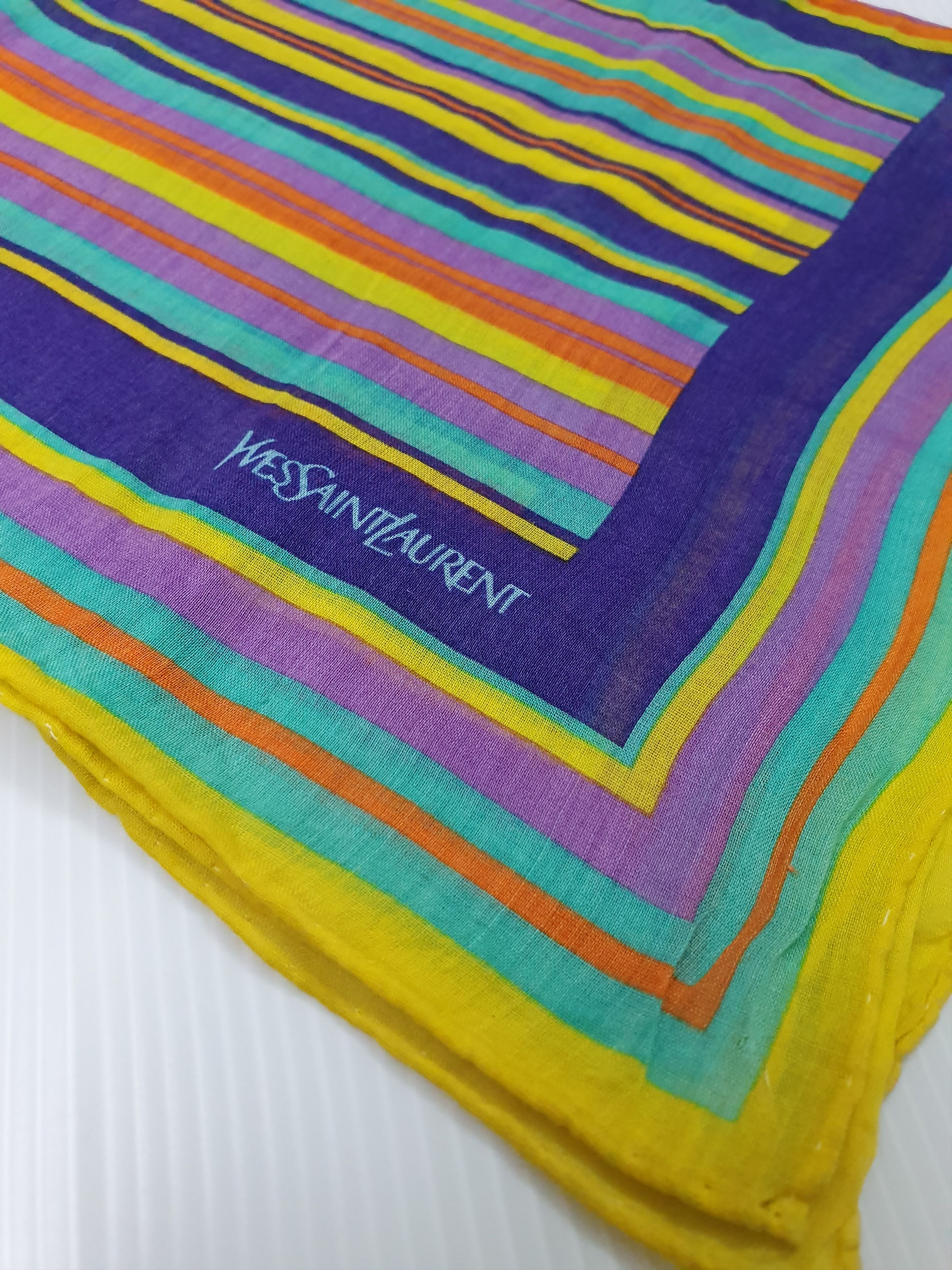 Yves Saint Laurent YSL Handky Bandana Colorful Stripes | Grailed