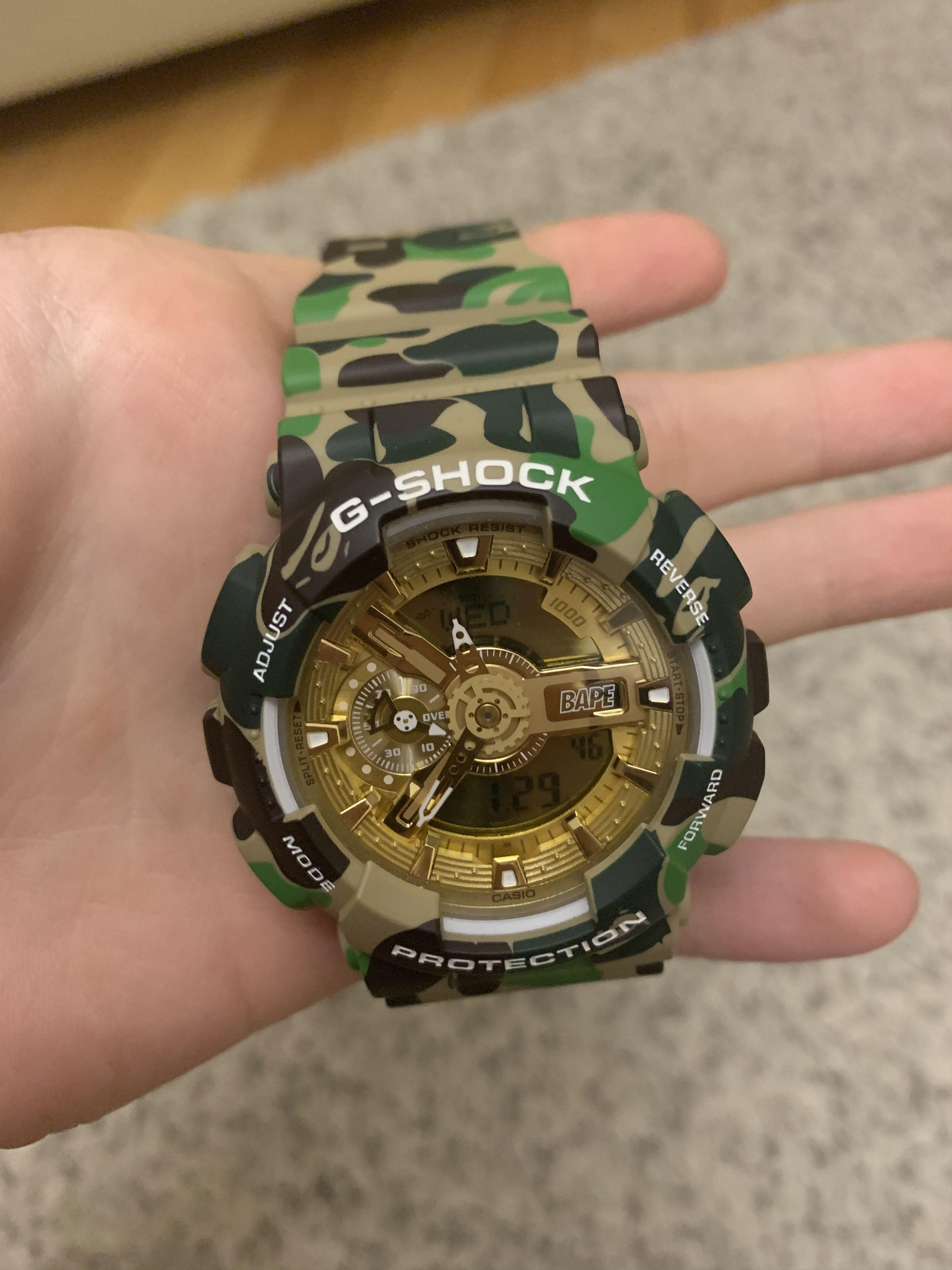 Bape Bape g shock green camo | Grailed