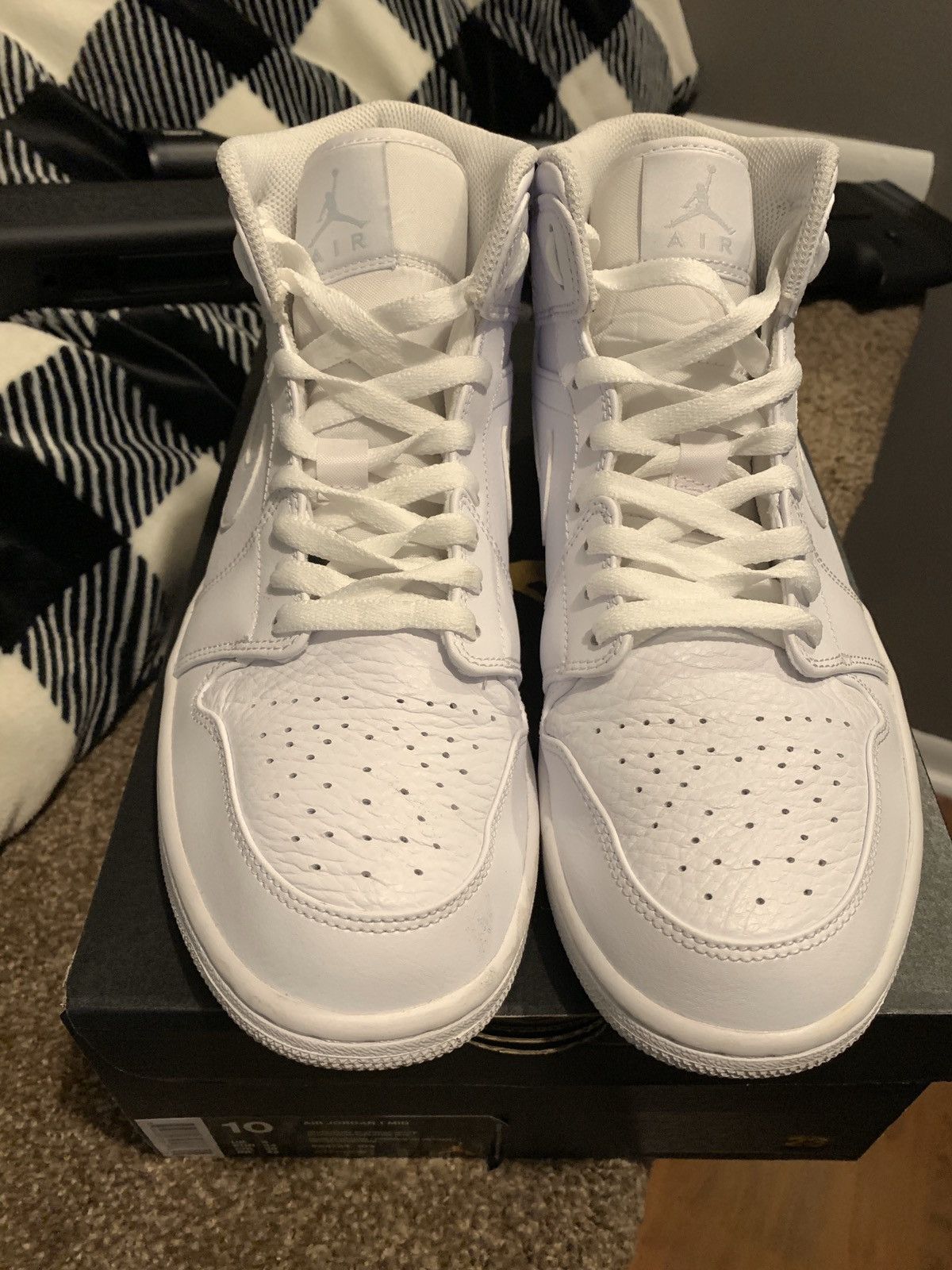 Jordan Brand Air Jordan 1 Mid Triple White 2019 | Grailed