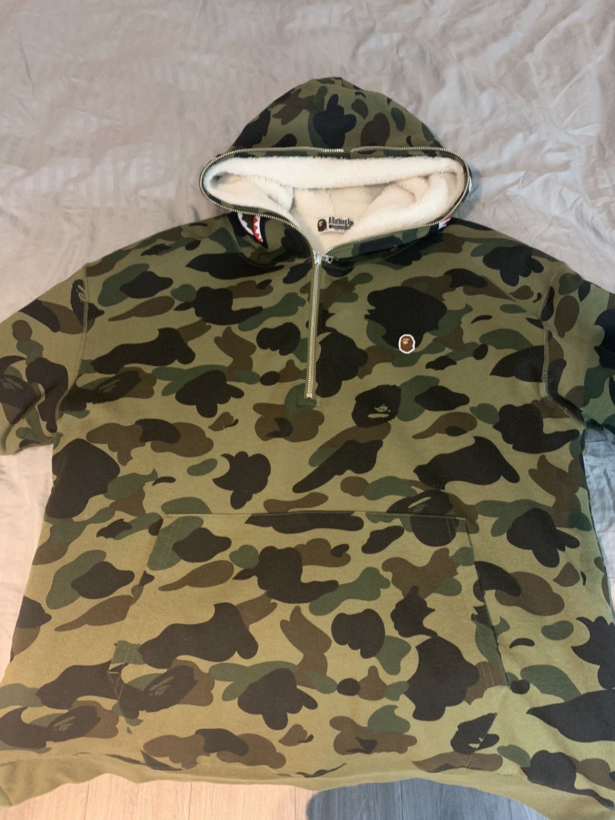 Bape Bape Half zip fleece hoodie | Grailed