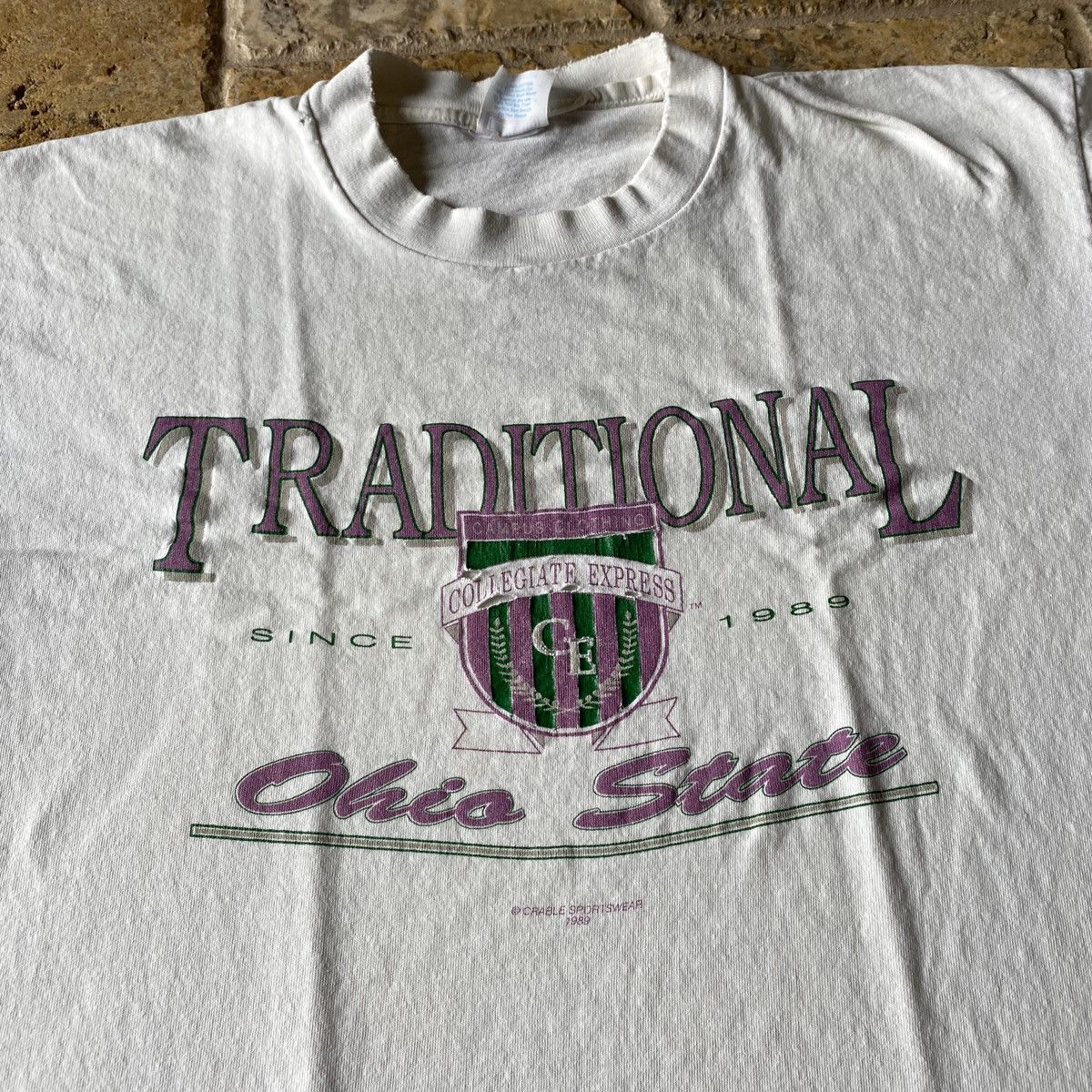 Vintage 1989 Ohio State University OSU College Crest Logo T-Shirt | Grailed