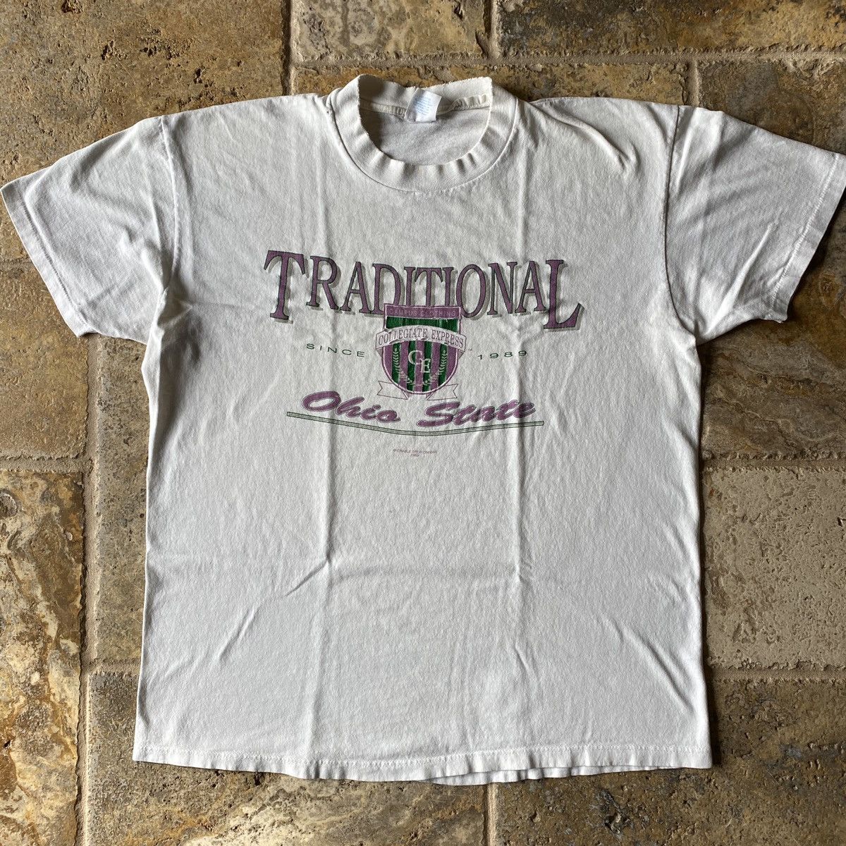 Vintage 1989 Ohio State University OSU College Crest Logo T-Shirt | Grailed