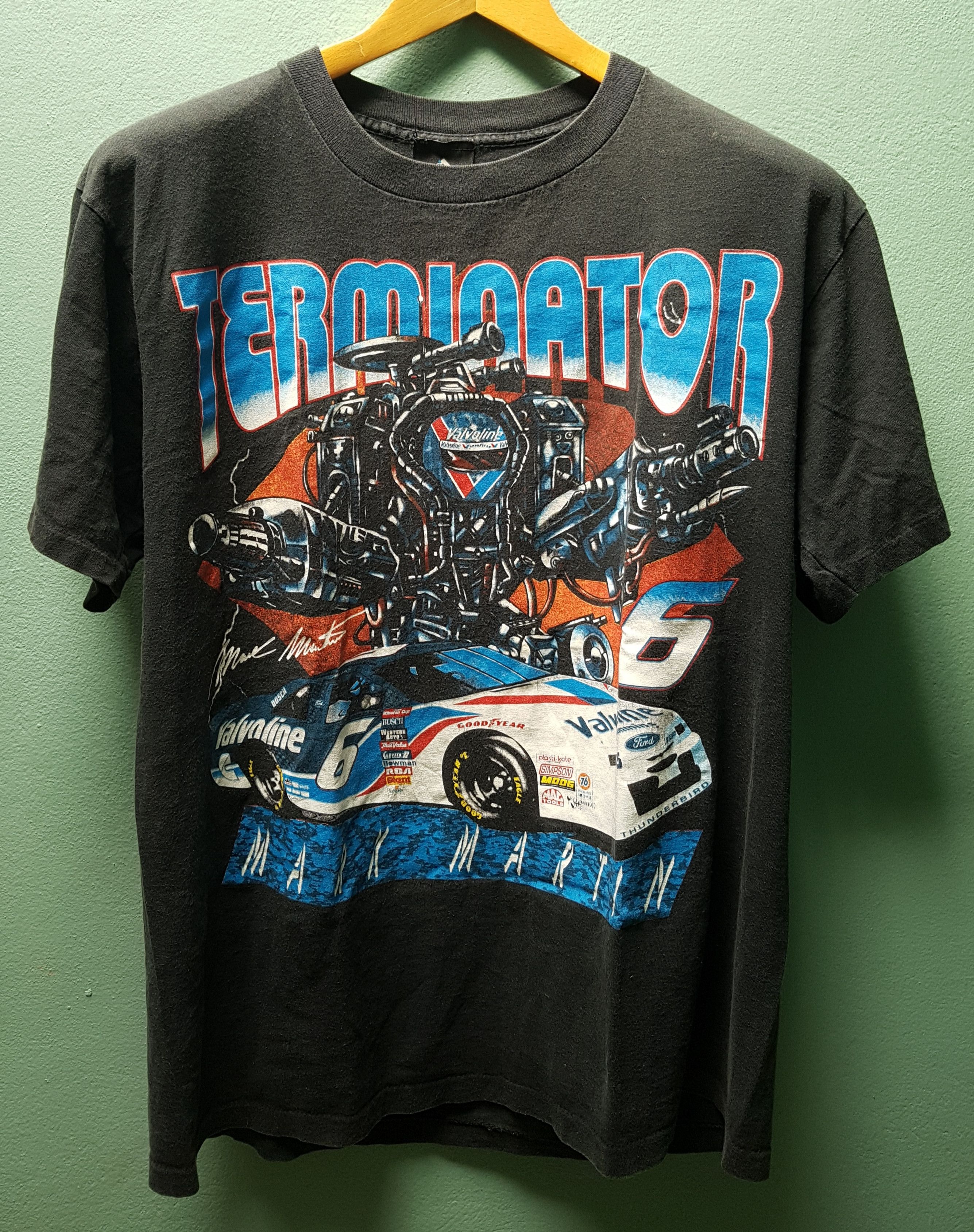 Hype × Vintage Vintage 90s Mark Martin Terminator Nascar t shirt | Grailed