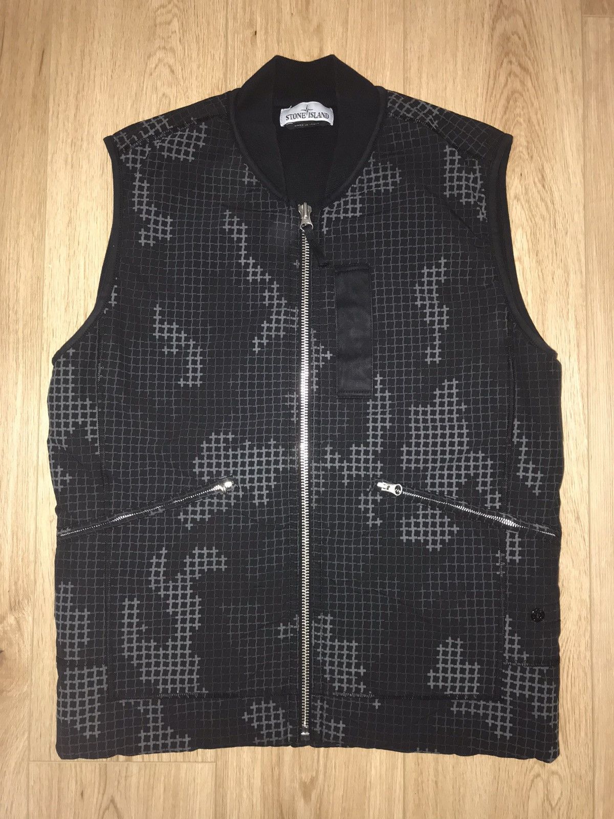 Stone Island Stone Island Full Compact Check Grid Camo Vest | Grailed