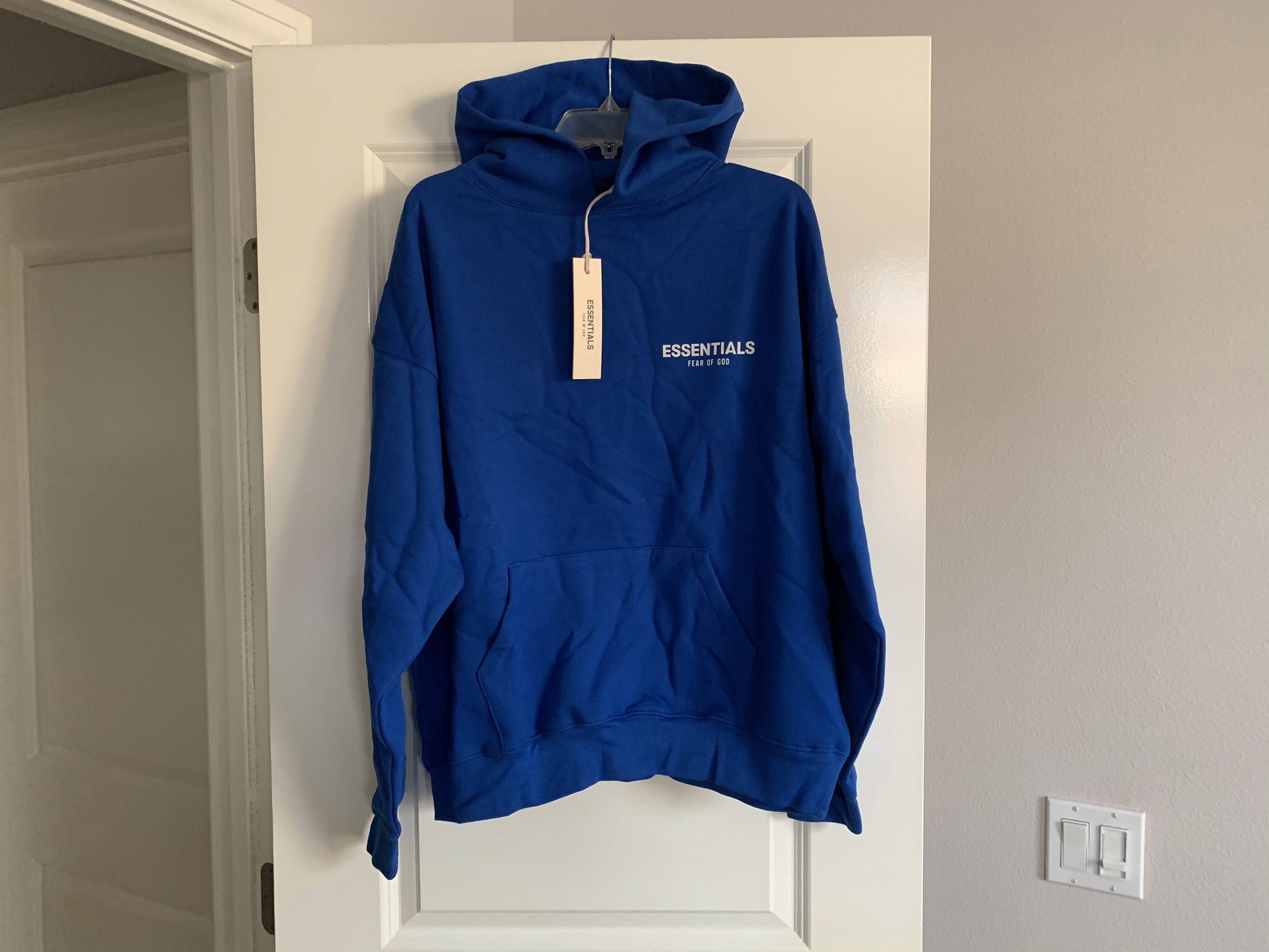 Fear of God Fear of god essentials x Crewshaw tmc blue limited hoodie ...