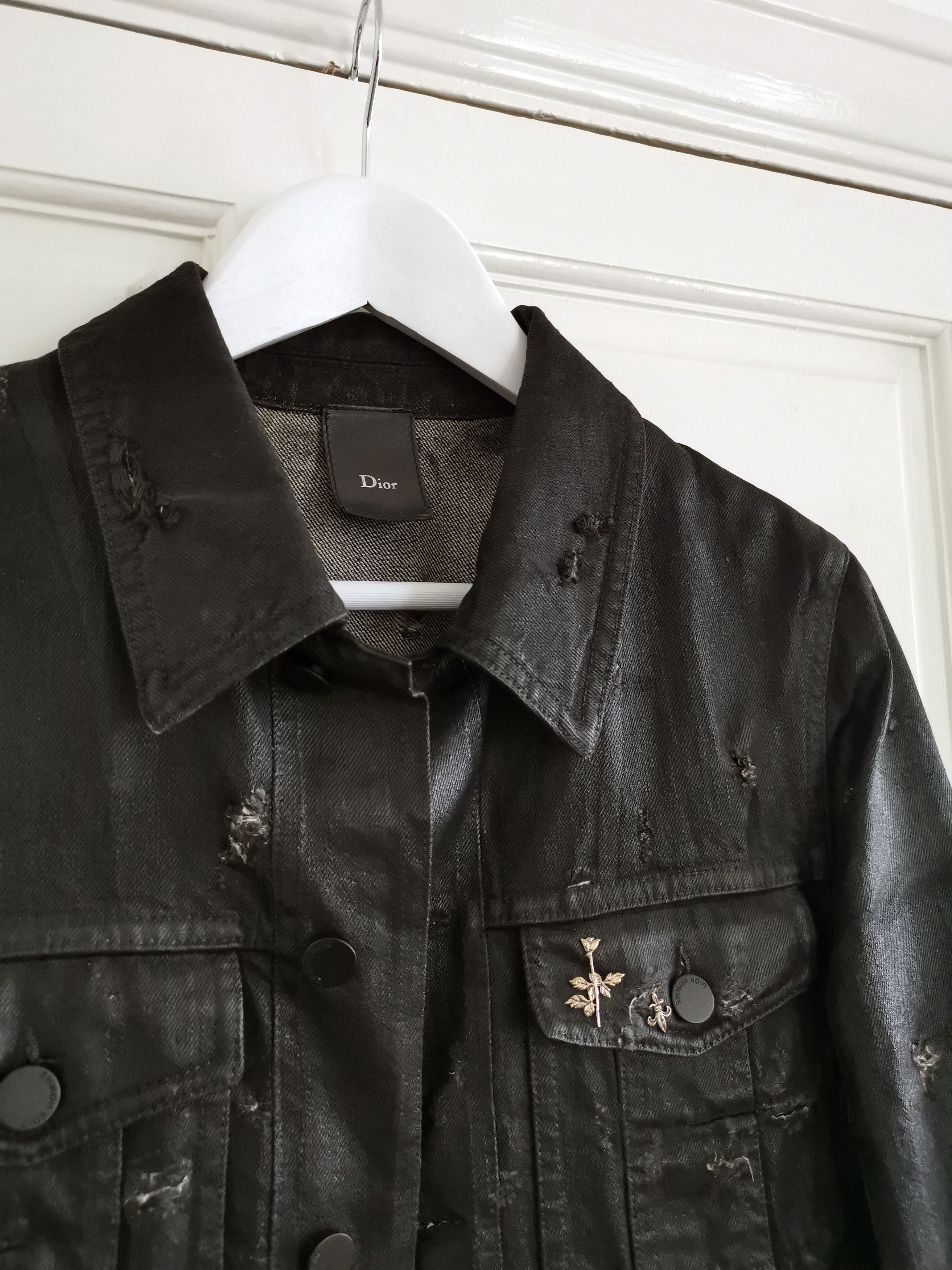 Dior × Hedi Slimane SS04 Strip Wax Denim Jacket - 44 EU | Grailed