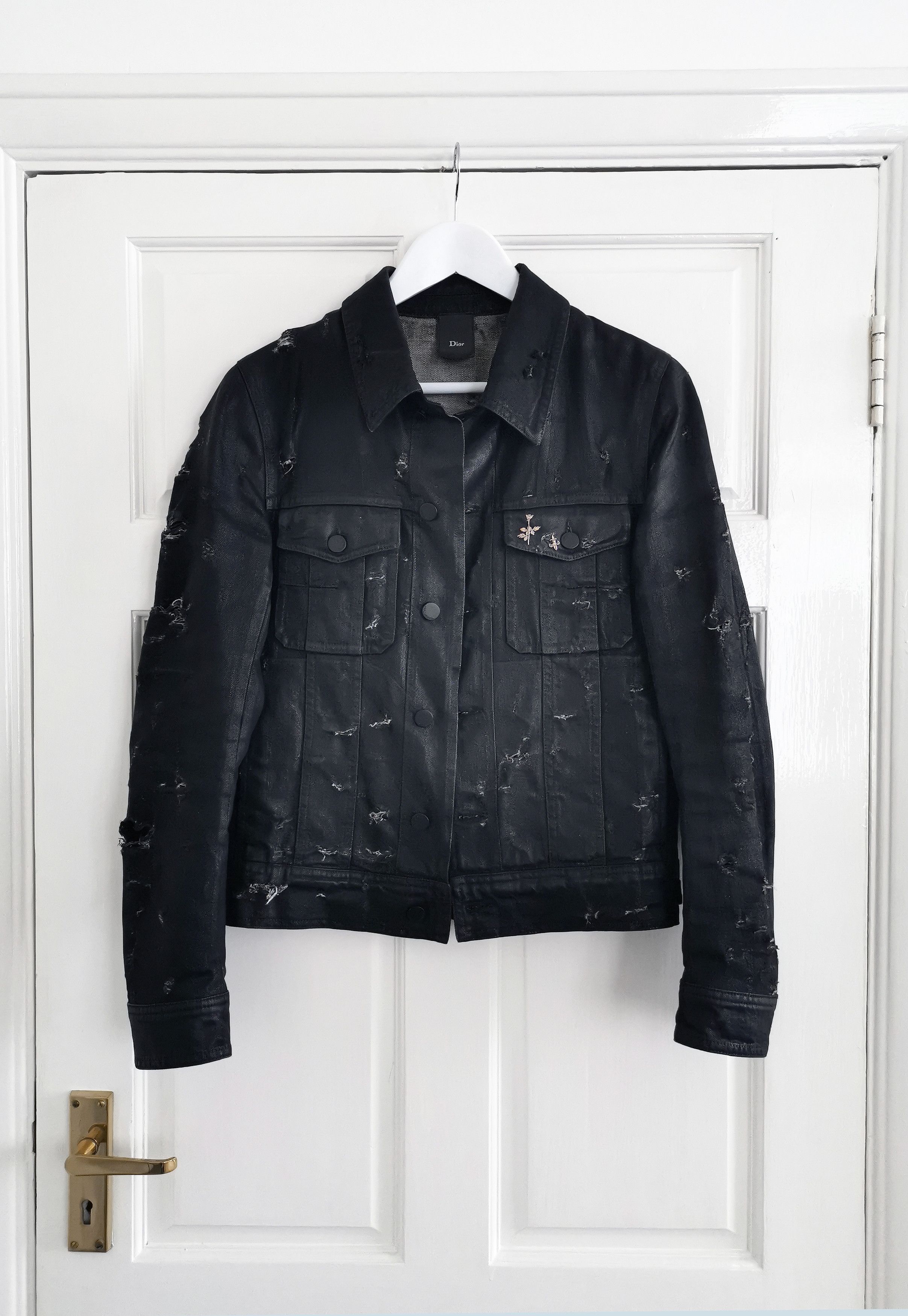 Dior × Hedi Slimane SS04 Strip Wax Denim Jacket - 44 EU | Grailed