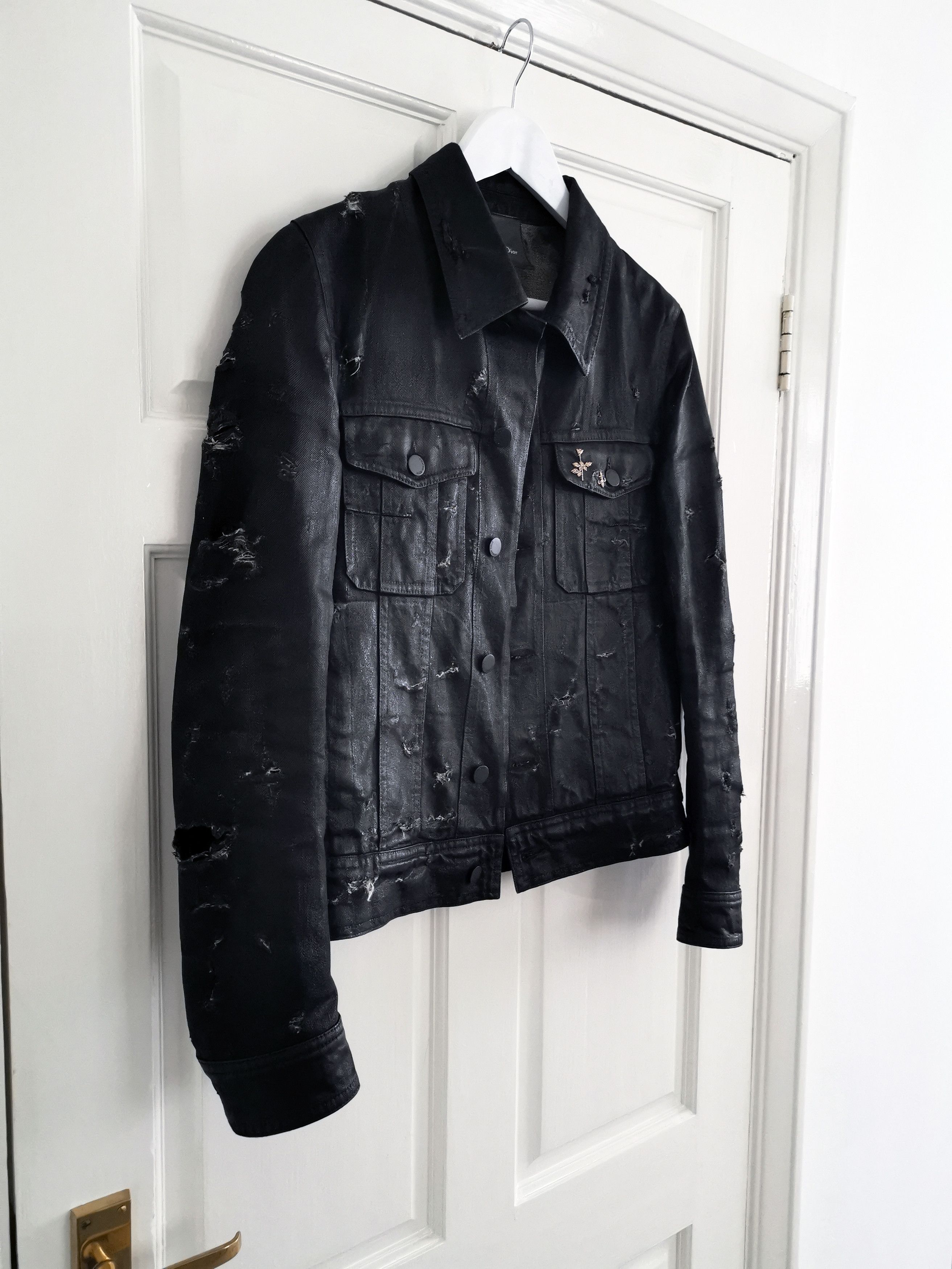 Dior × Hedi Slimane SS04 Strip Wax Denim Jacket - 44 EU | Grailed