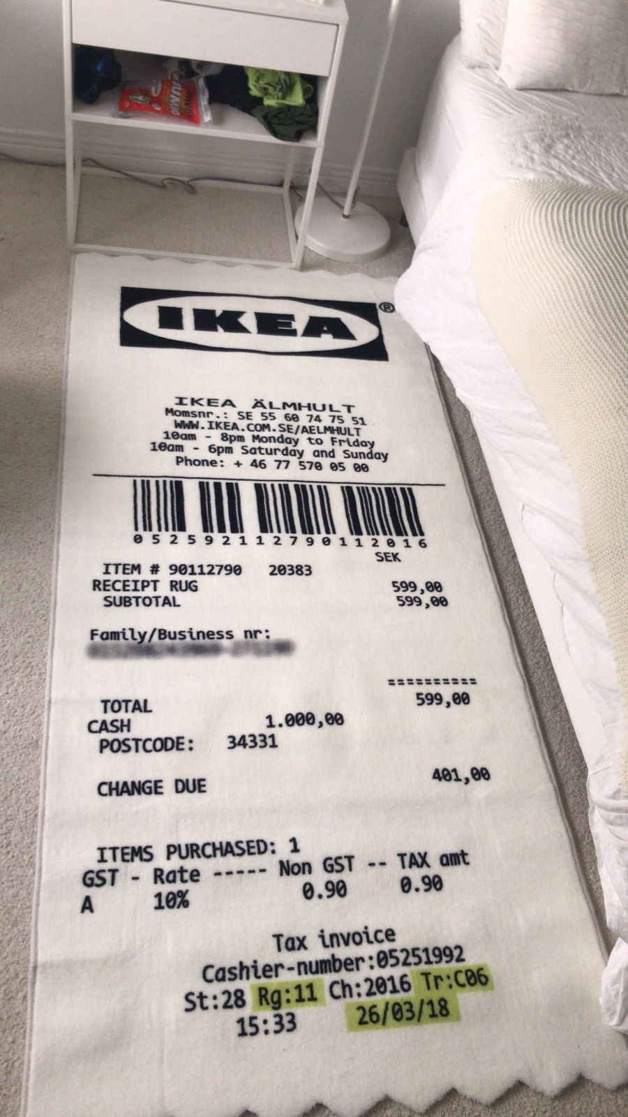 Ikea × Virgil Abloh Virgil Abloh x IKEA MARKERAD Receipt Rug | Grailed