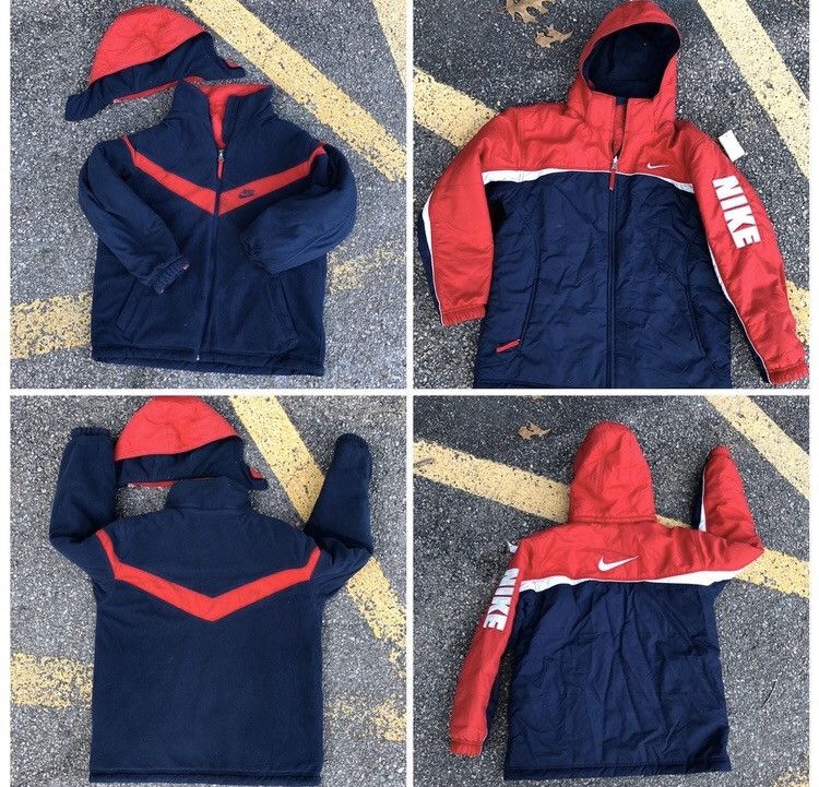 Nike × Streetwear × Vintage Nike Reversible jacket w/ removable hood ...