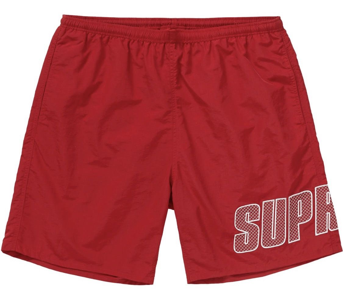 Supreme Supreme Logo Appliqué Water Short Swim Trunks Red | Grailed