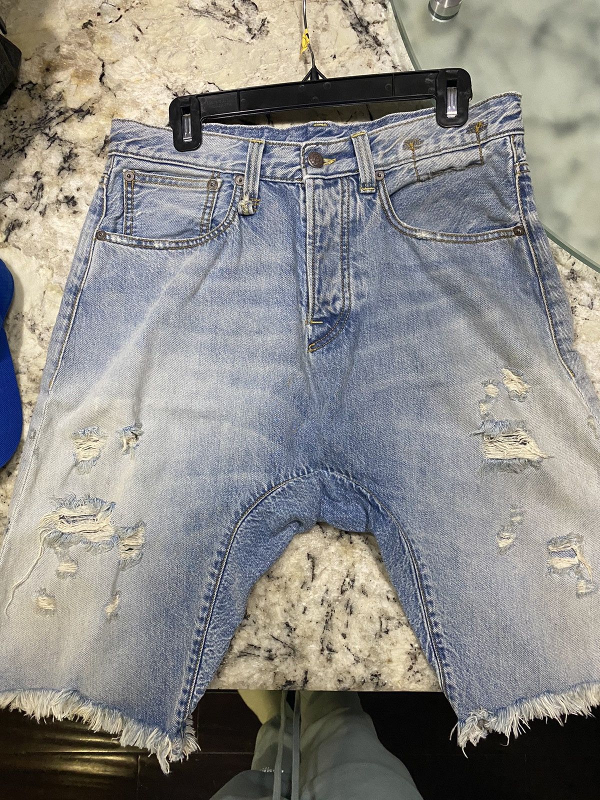 R13 Drop crotch denim shorts | Grailed