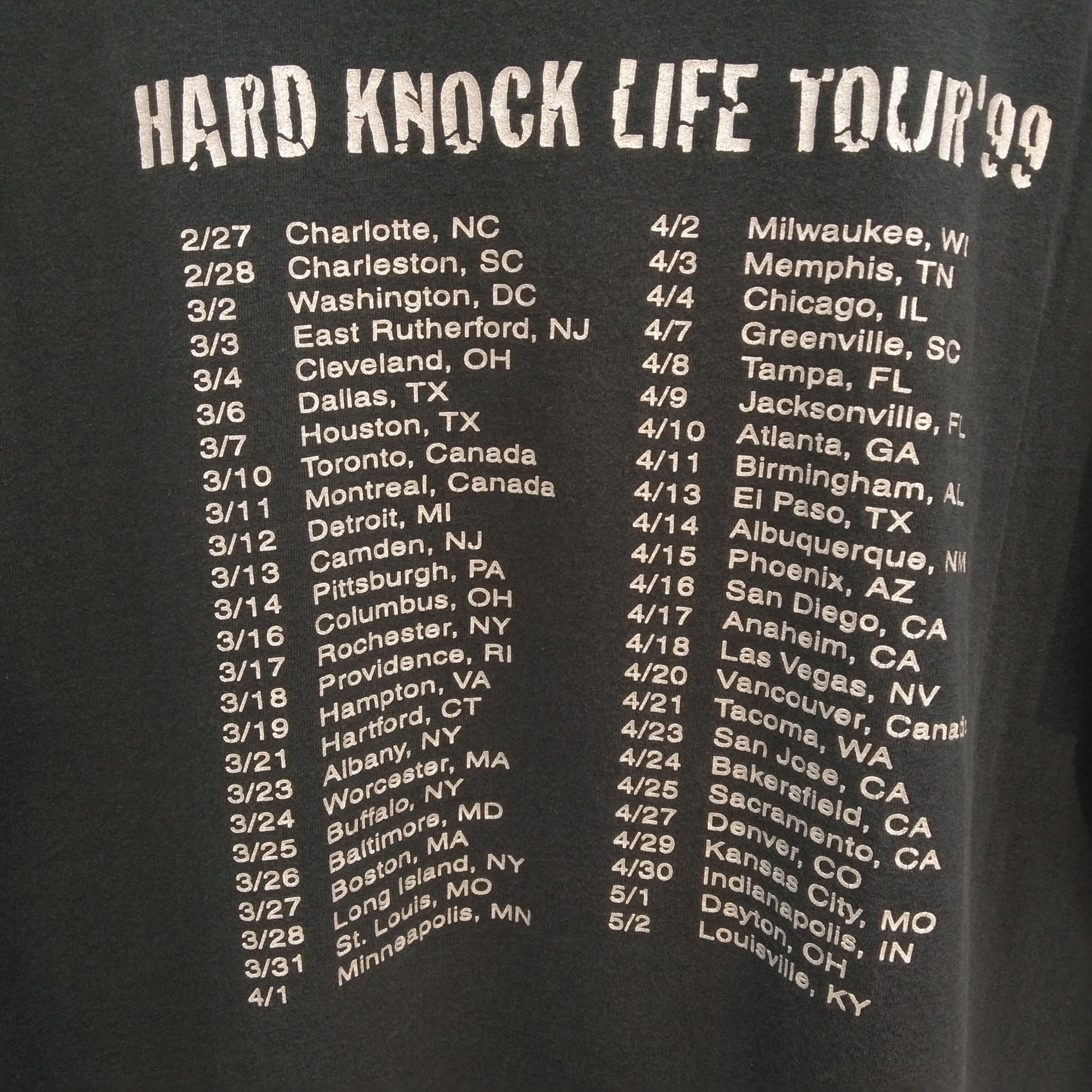 Vintage VINTAGE METHOD MAN 1999 HARD KNOCK LIFE TOUR TEE | Grailed