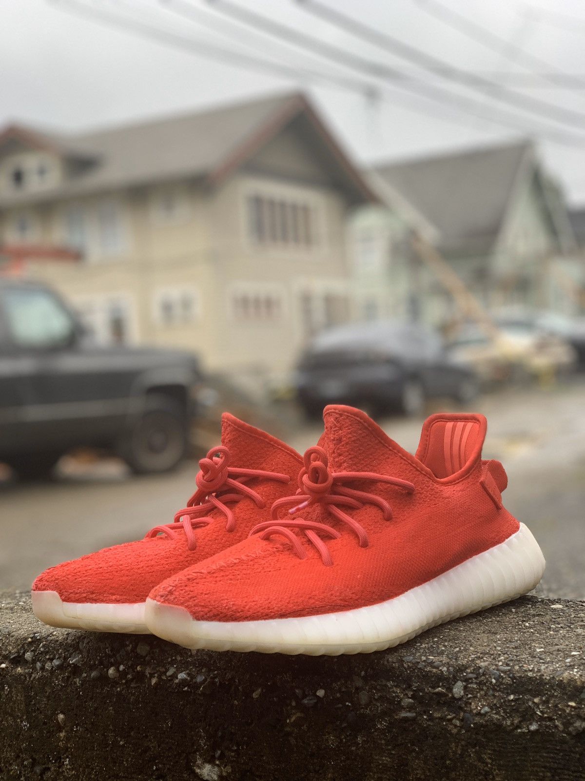 Adidas × Custom Yeezy 350 Cream Custom RED | Grailed