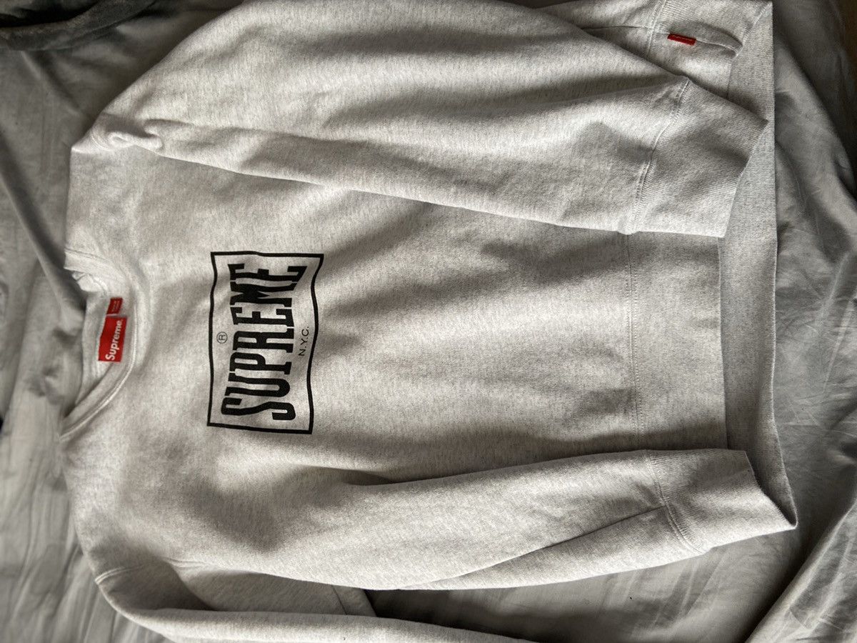 Supreme Grey supreme crew neck | Grailed