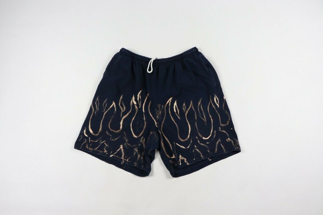 Vintage Vintage 90s Custom Fire Flames Print Cotton Shorts Large | Grailed