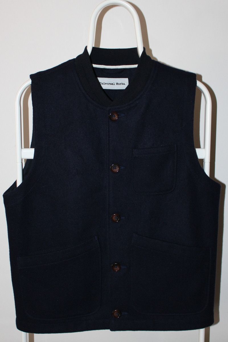 Universal Works Universal Works Men's Navy Wool Vest Gilet | Grailed