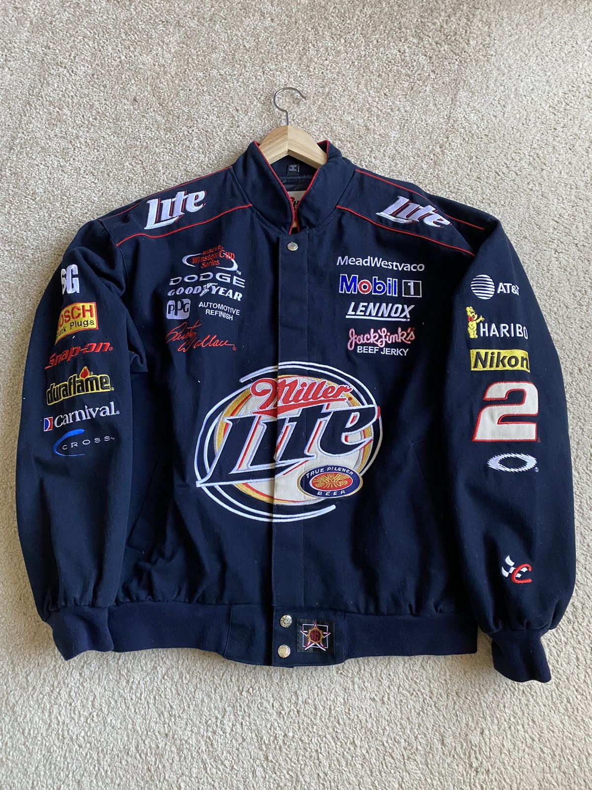 Vintage Vintage NASCAR Jeff Hamilton Rusty Wallace Racing Jacket | Grailed