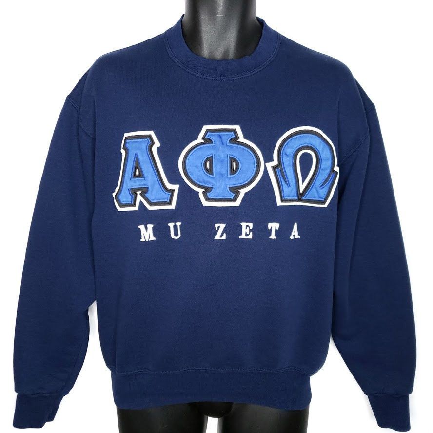 Vintage Mu Zeta Fraternity Sweatshirt Vintage 90s Alpha Phi Omega | Grailed