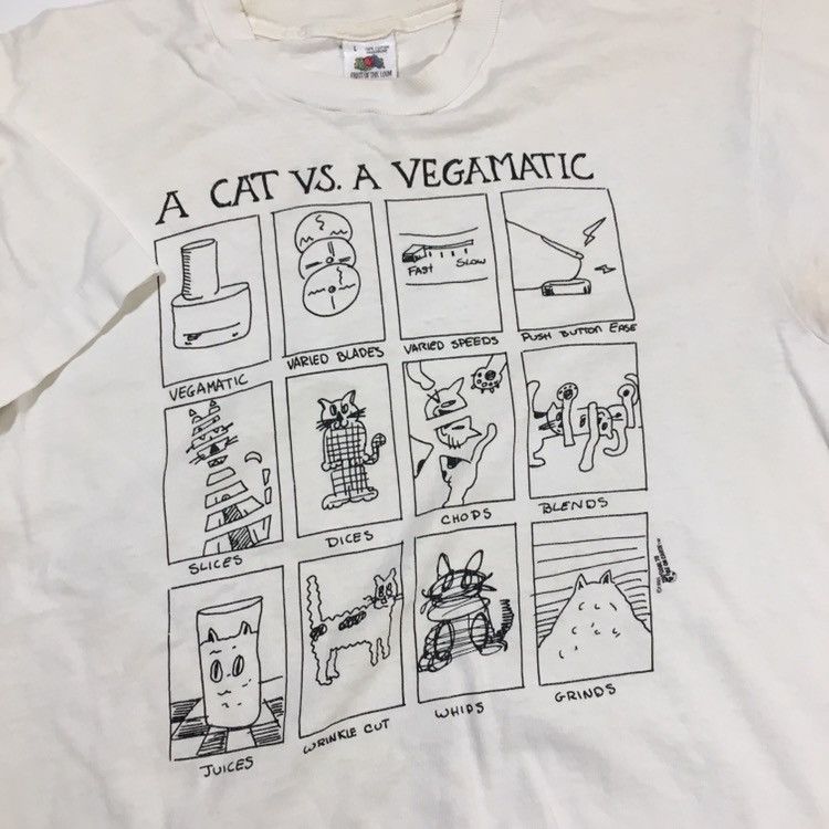 Vintage A Cat VS. A Vegematic 80’s Tee Shirt | Grailed