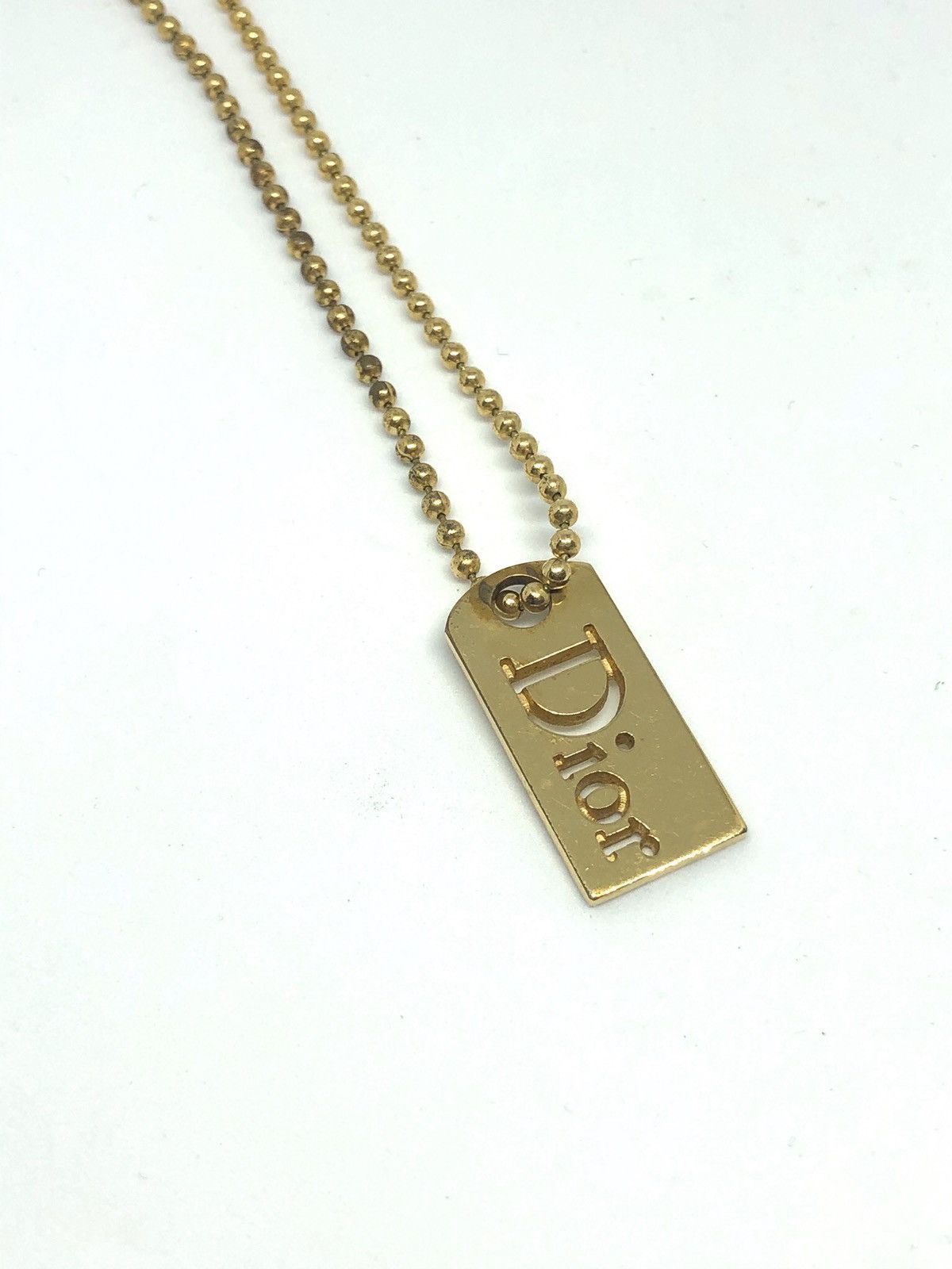 Dior × Vintage Dior Tag Pendant Necklace | Grailed