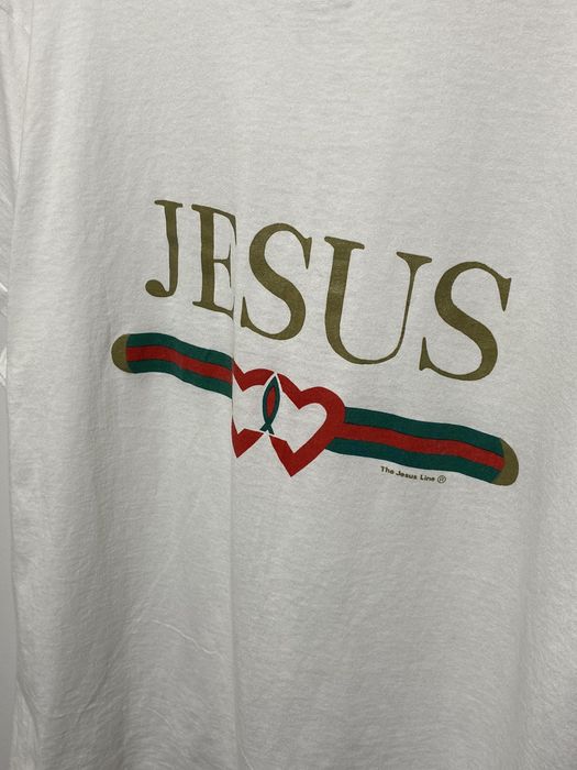 Vintage 90s Jesus Gucci T-shirt | Grailed