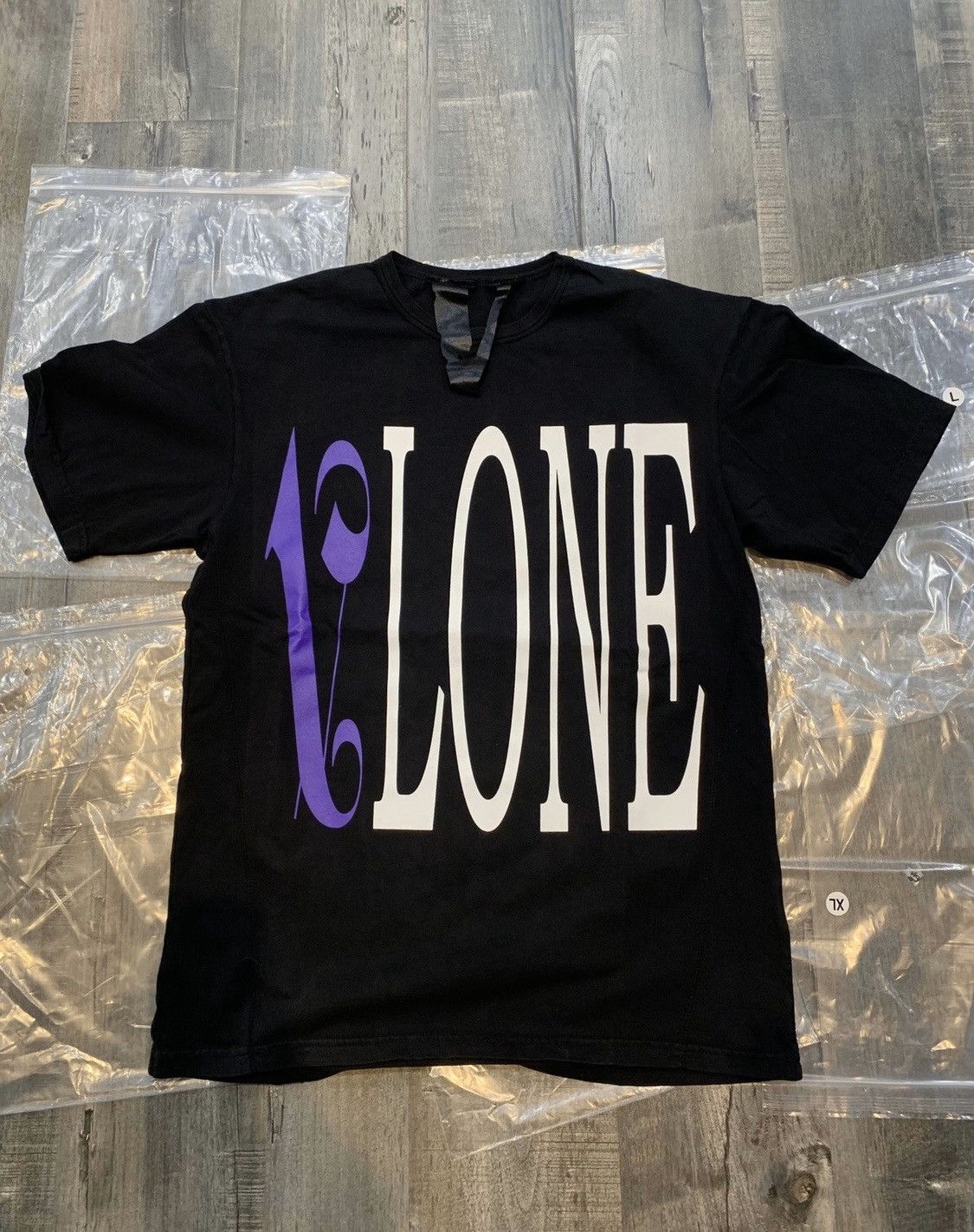 Vlone Vlone x Palm Angels Black/Purple Tee Medium | Grailed