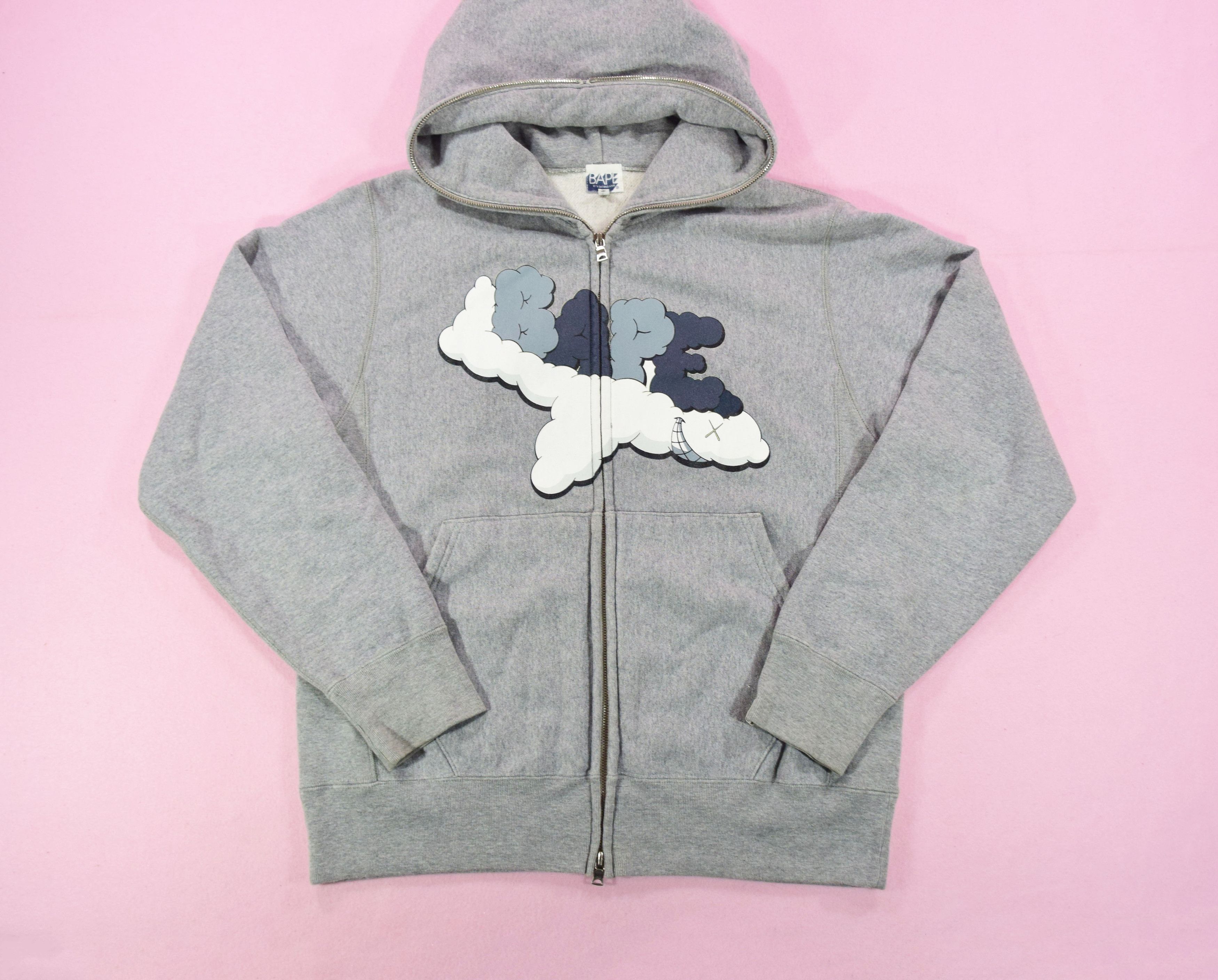 Bape BAPE KAWS SMOKE CLOUD PLANE HOODIE SIZE SMALL | Grailed