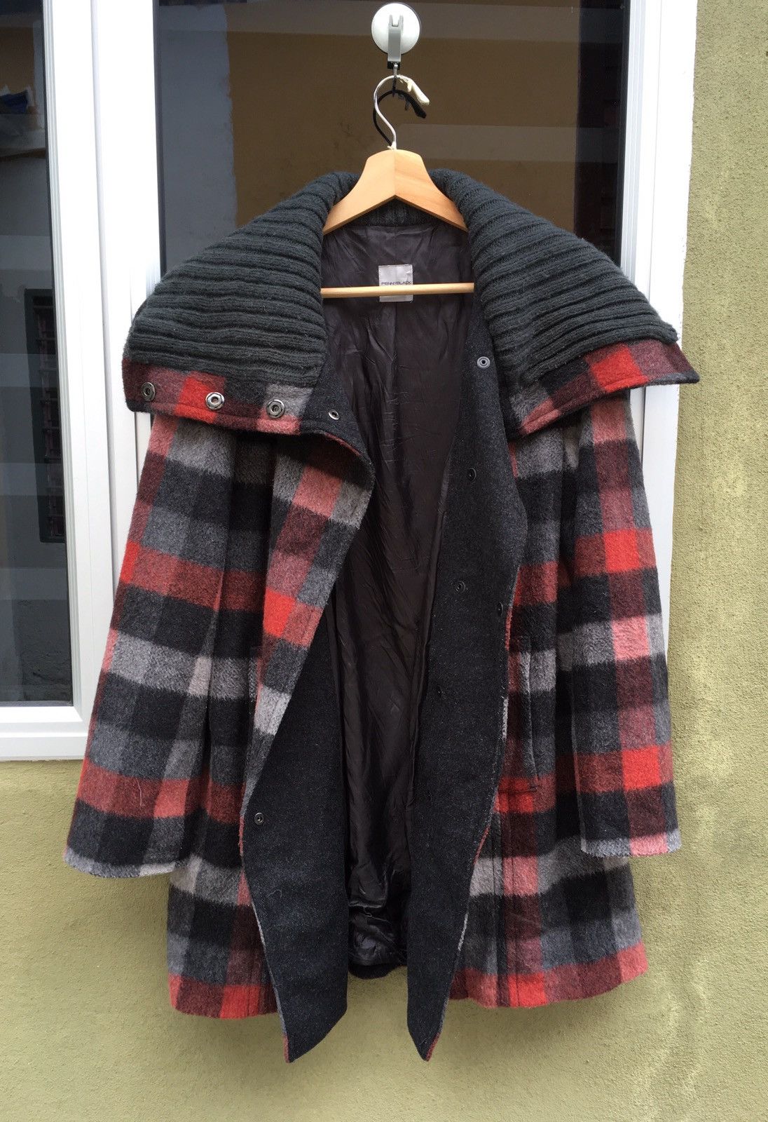 Penny New Pennyblack Check Wool Mantle Overcoat | Grailed