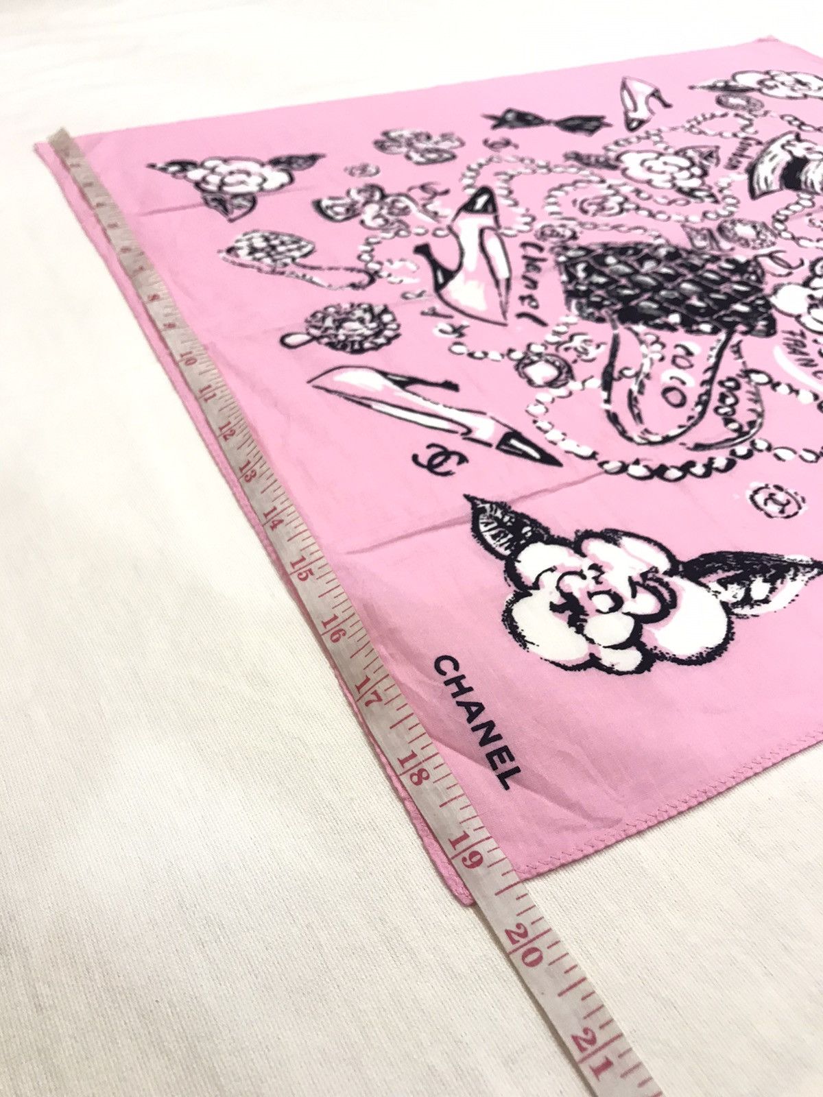 Chanel CHANEL FULL PRINT COTTON HANDKERCHIEF POCKETSQUARE ITALY | Grailed