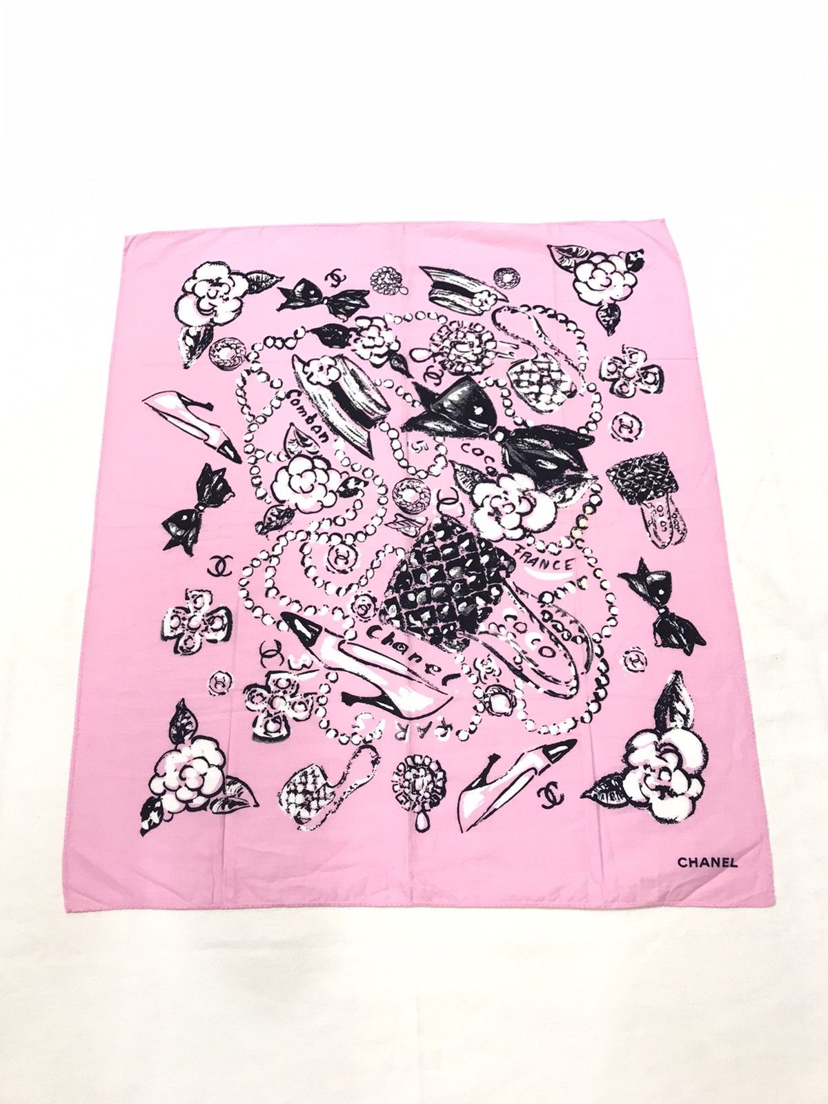 Chanel CHANEL FULL PRINT COTTON HANDKERCHIEF POCKETSQUARE ITALY | Grailed