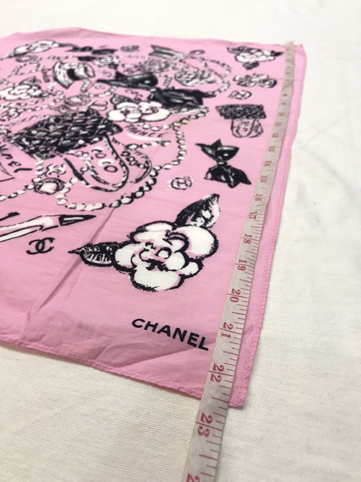 Chanel CHANEL FULL PRINT COTTON HANDKERCHIEF POCKETSQUARE ITALY | Grailed