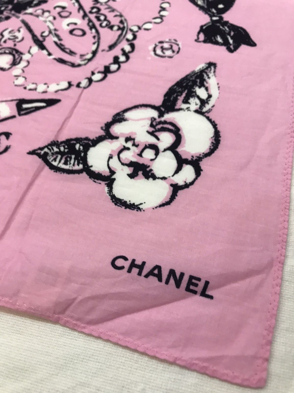 Chanel CHANEL FULL PRINT COTTON HANDKERCHIEF POCKETSQUARE ITALY | Grailed