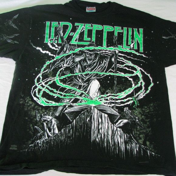 Vintage 🔥💯🔥 Deadstock Vintage Led Zeppelin Wizard T-Shirt | Grailed