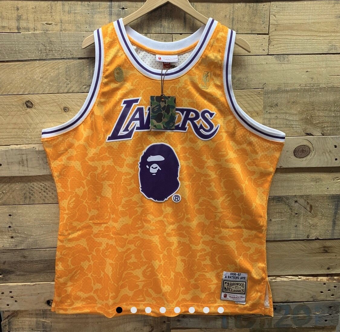 Bape Bape x Mitchell & Ness lakers jersey with receipt | Grailed