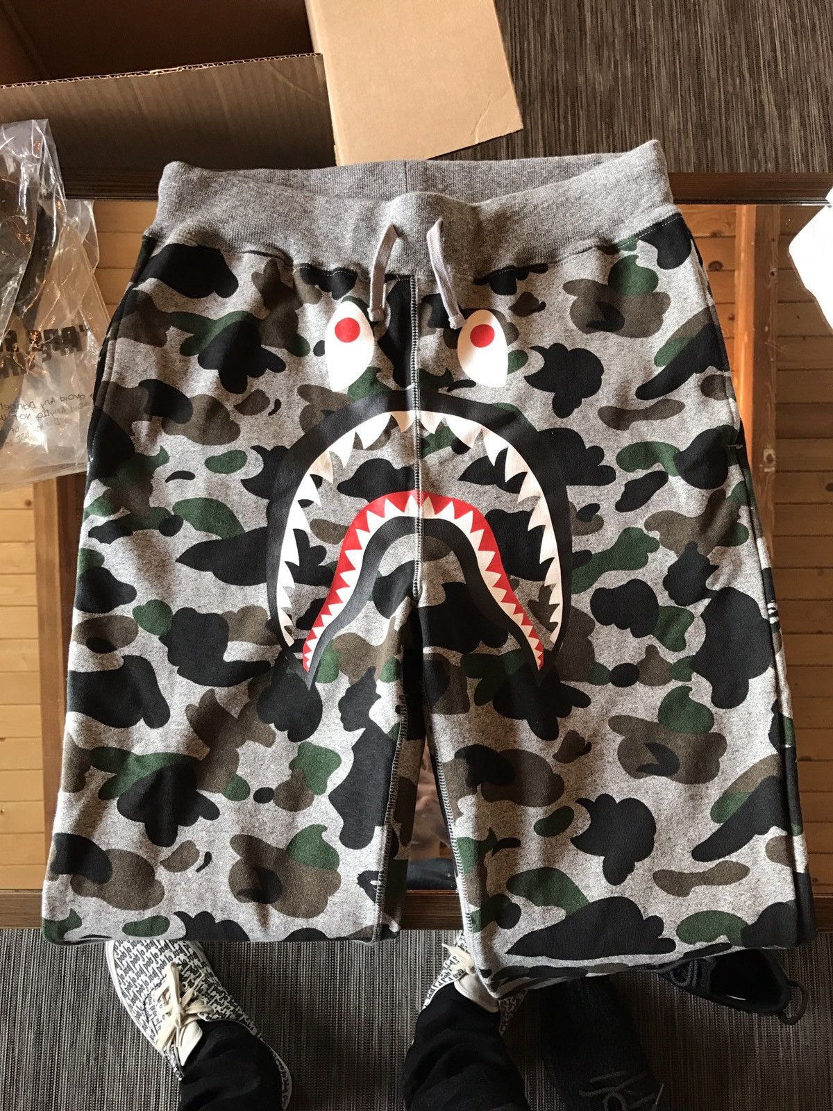 Bape Bape Heather Camo Grey Shark Sweatpants | Grailed
